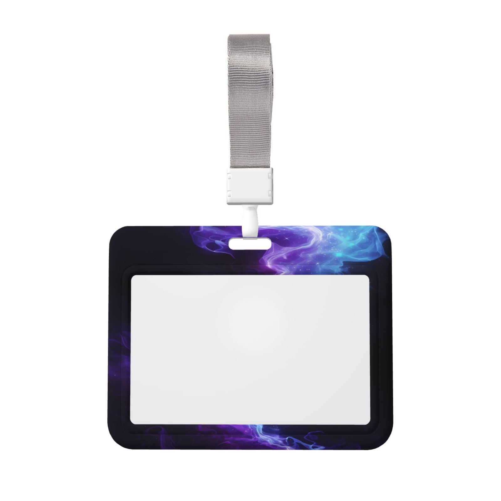 Easygdp Purple And Blue Nebula Card Badge Holder Work Badge Sleeve for ...