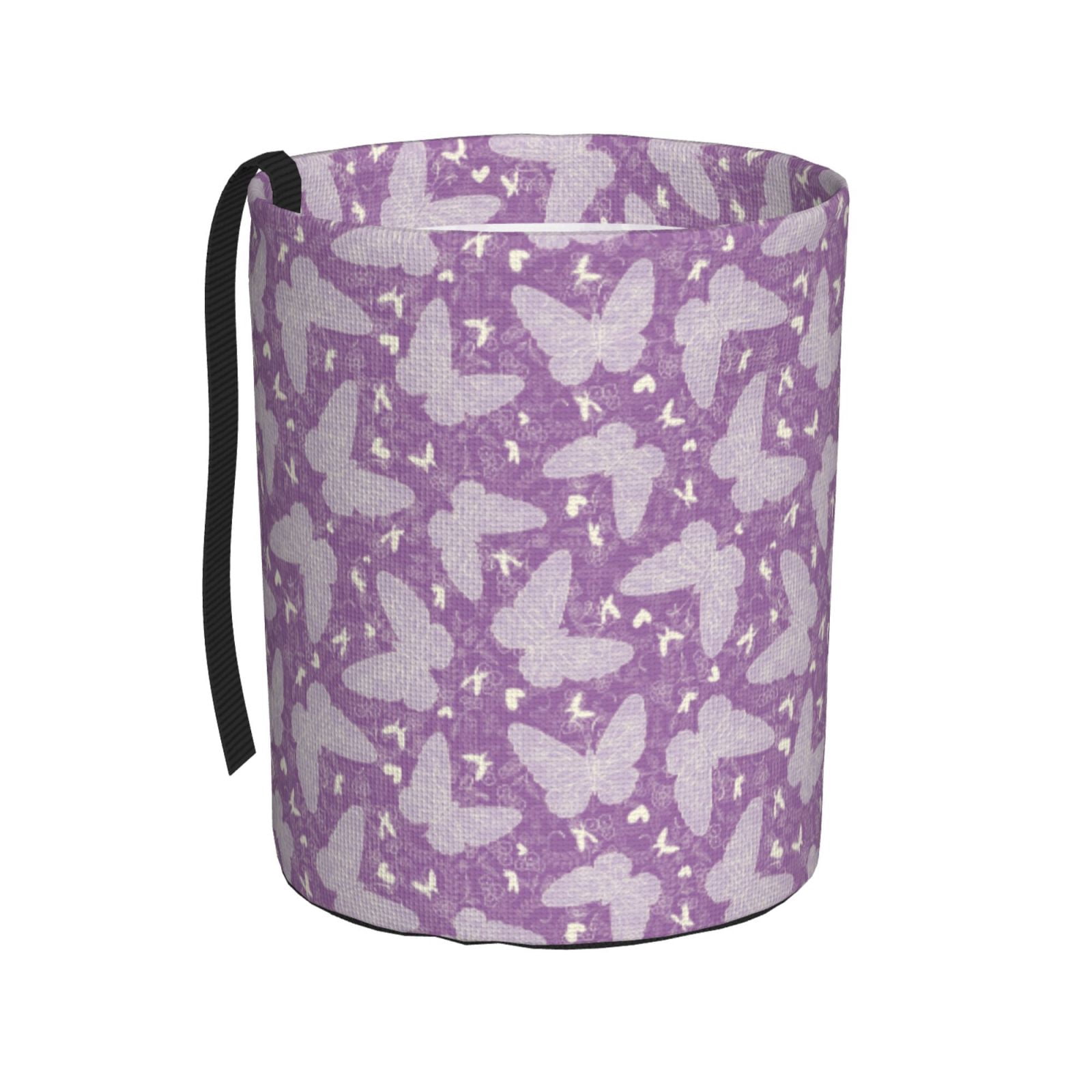 Easygdp Purple Butterflies Floral Car Trash Can Garbage Car Accessories ...