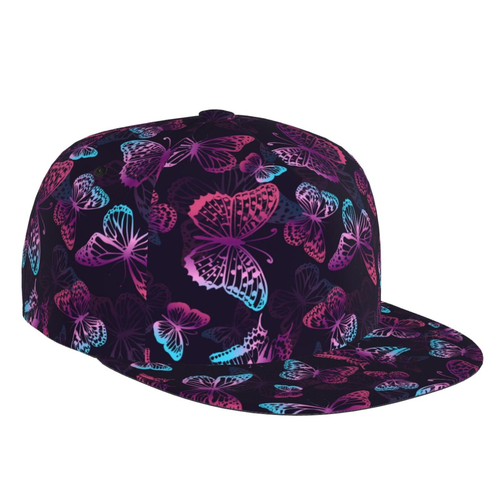 Easygdp Purple Butterfly Baseball Cap with Adjustable Flat Suitable for ...