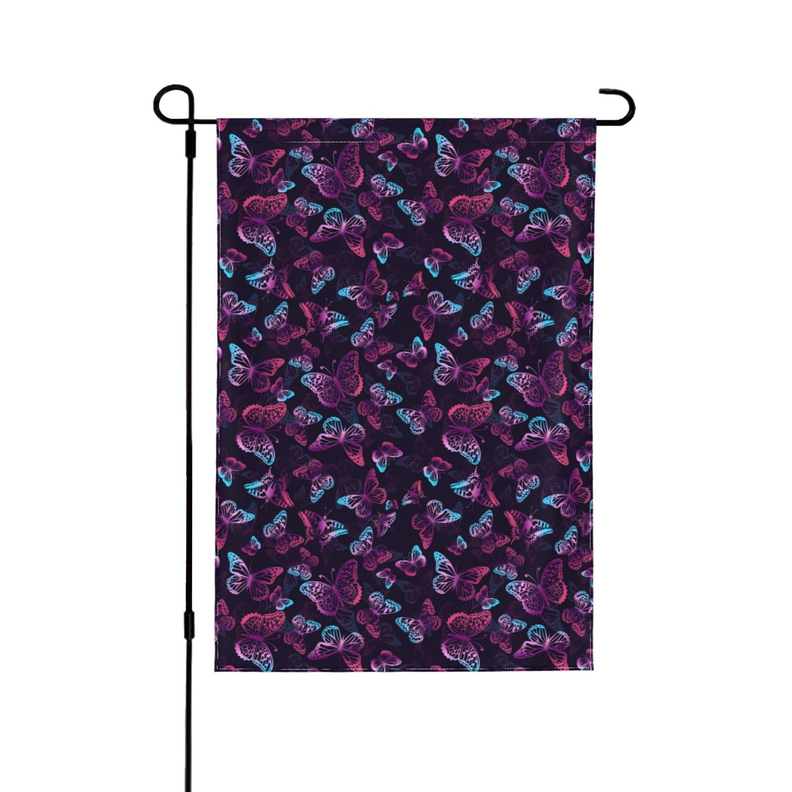 Easygdp Purple Butterfly Garden Flag Yard Flag Welcome Flag, Double ...