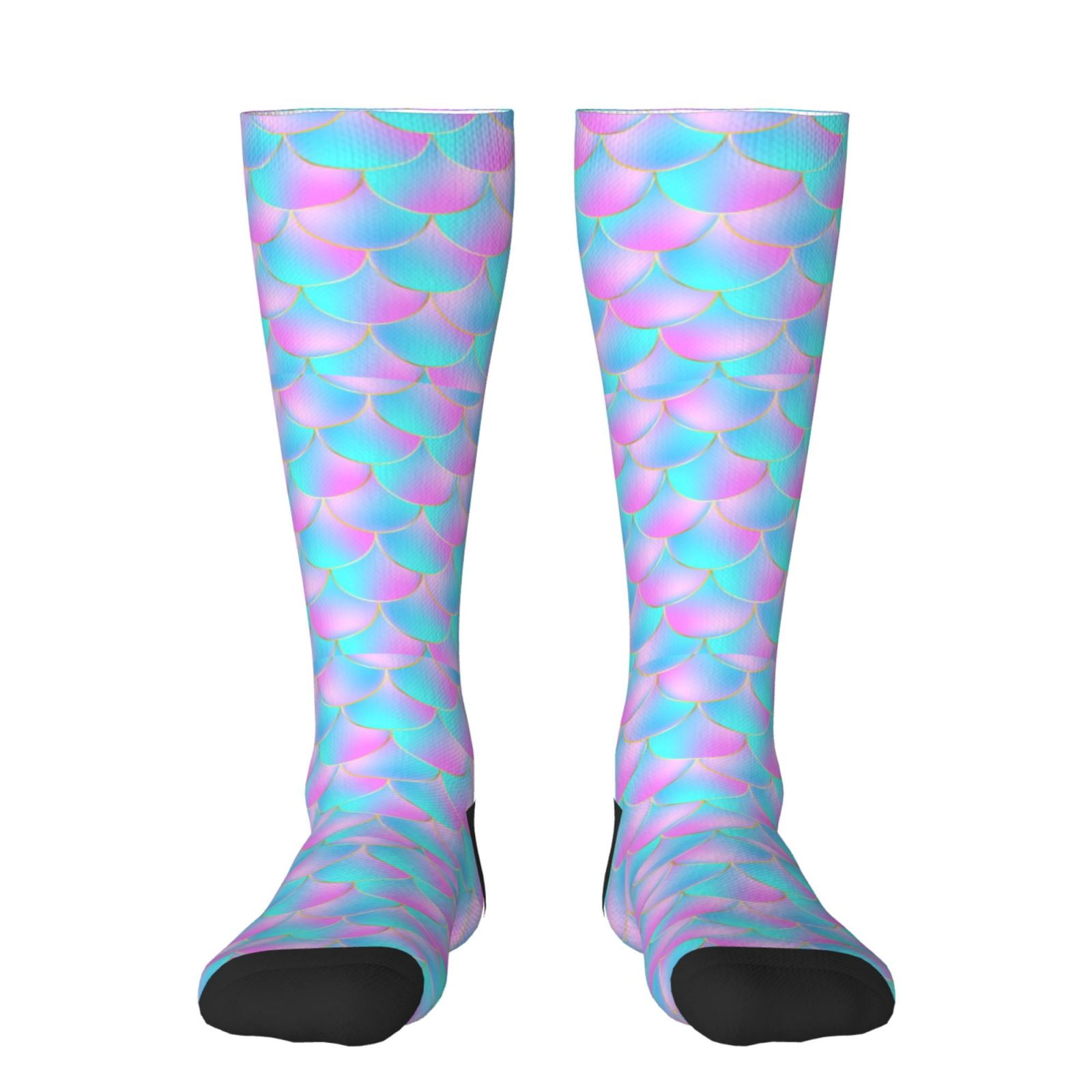 Easygdp Purple Dragon Scales Soccer Socks Sport Knee High Socks Calf ...
