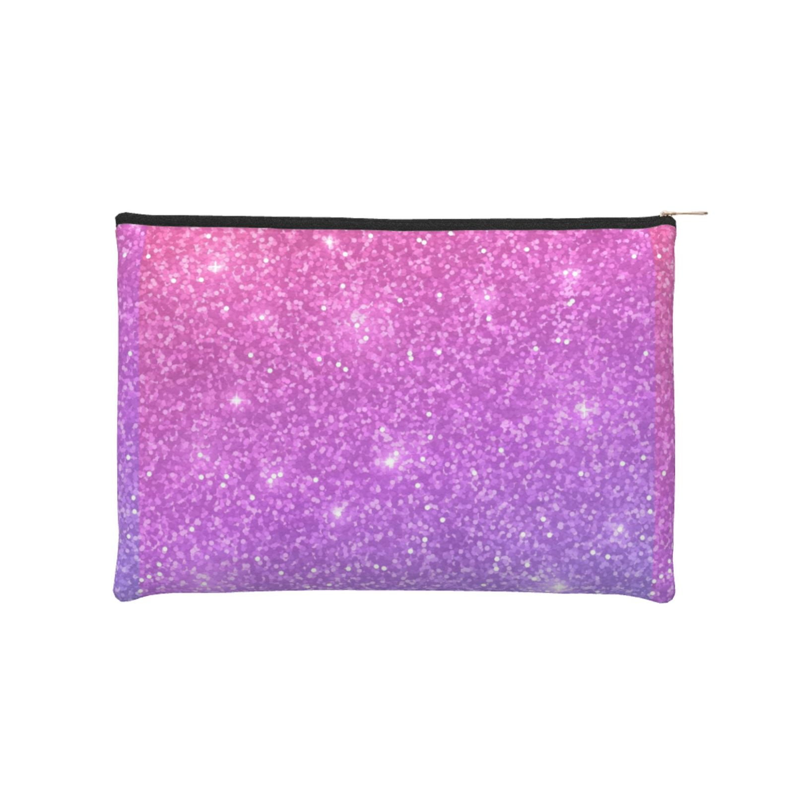 Easygdp Purple Glitter Makeup Bag Toiletry Bag Canvas Makeup Bags ...