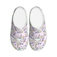 Easygdp Purple Rabbit Slippers for Women Mens Winter Warm Home Slippers ...