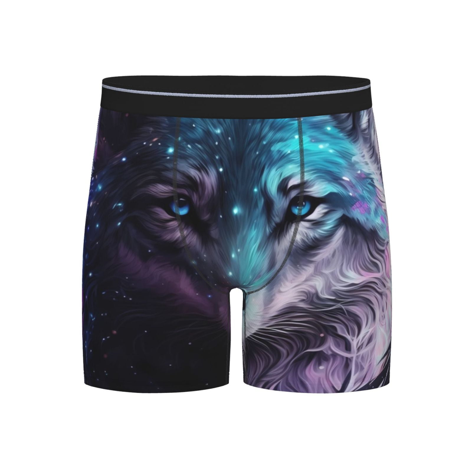 Easygdp Purple Sky Wolf Men's Boxer Briefs Men’s Underwear Boxer Briefs ...