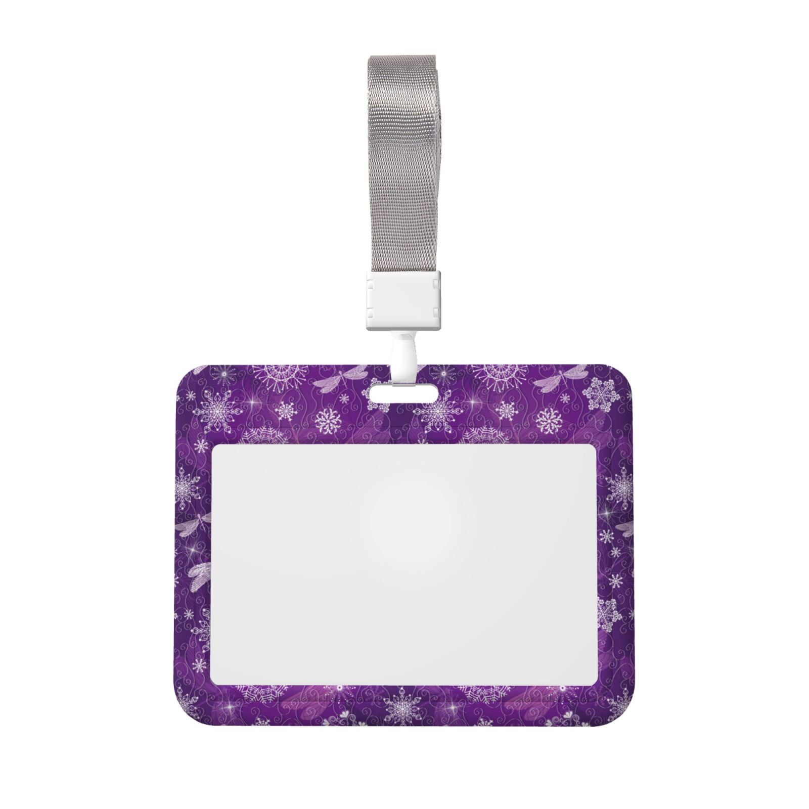 Easygdp Purple Snowflakes Card Badge Holder Work Badge Sleeve for ...