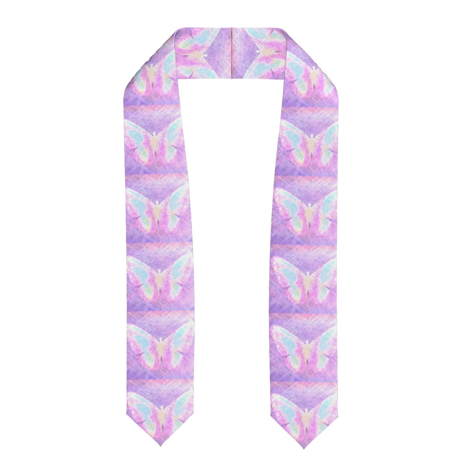 Easygdp Purple Sparkling Butterfly Unisex Adult Graduation Stole Shawl ...