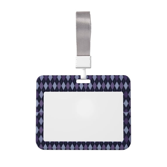Easygdp Purple and Blue Squares Card Badge Holder Work Badge Sleeve for ...