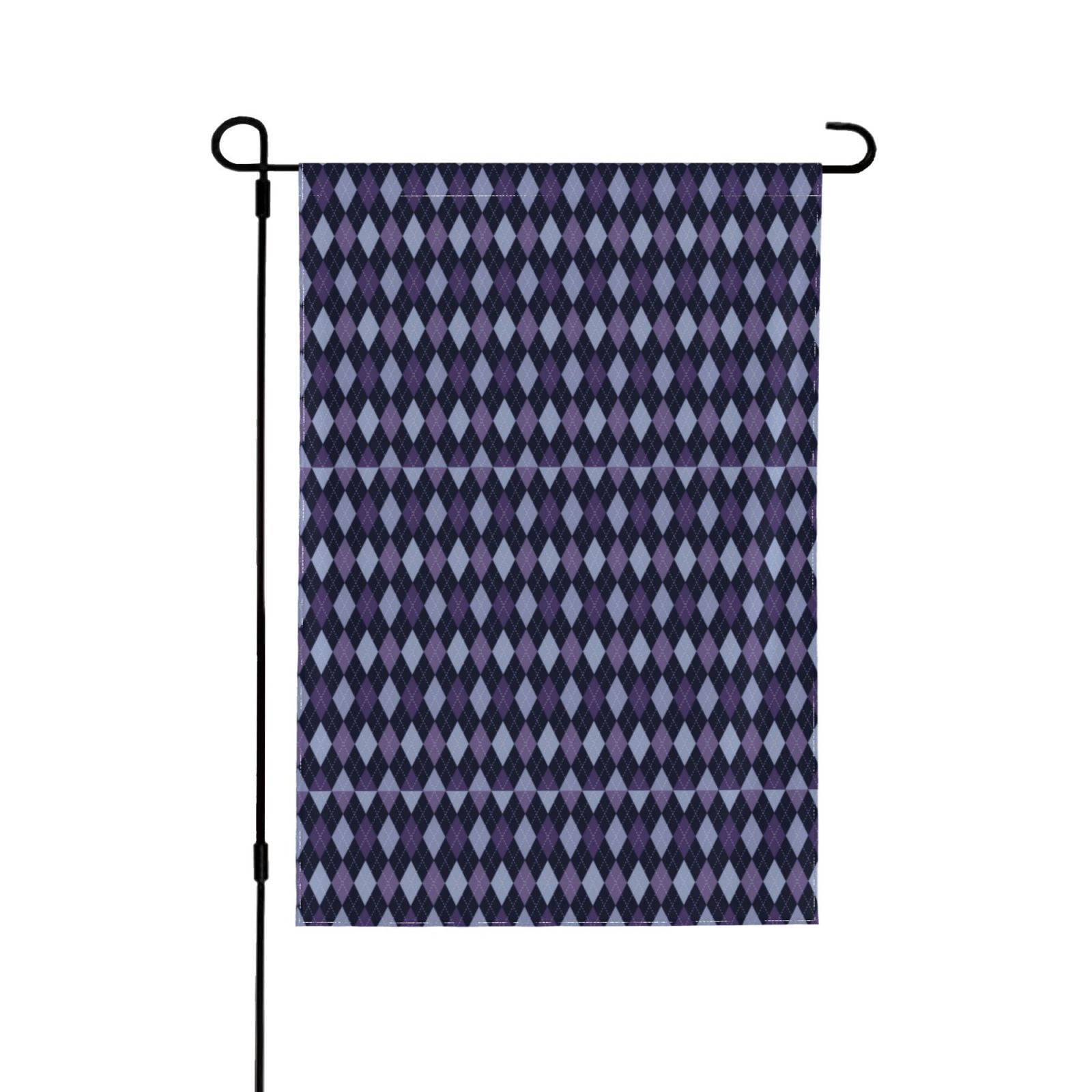 Easygdp Purple and Blue Squares Garden Flag Yard Flag Welcome Flag ...