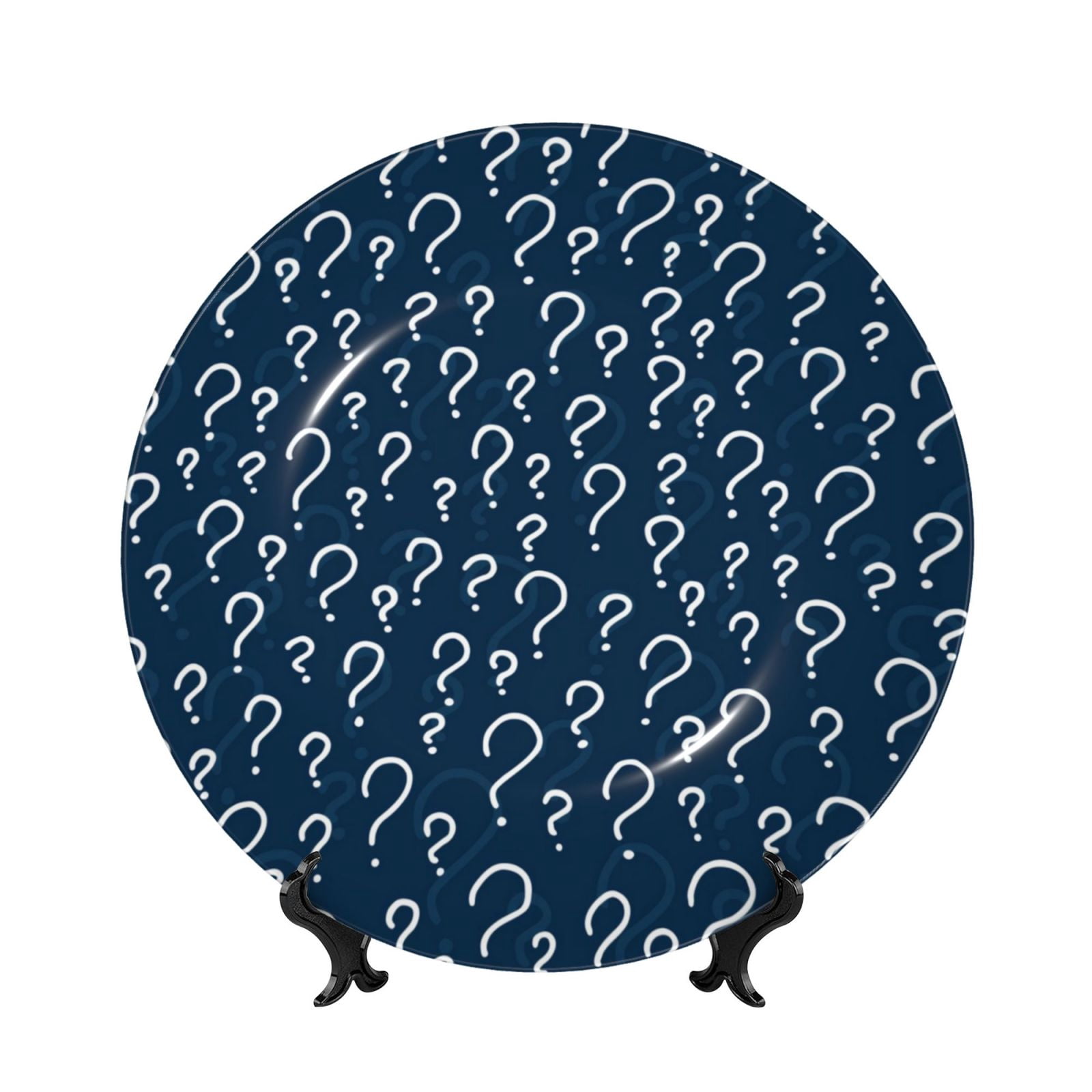 Easygdp Question Marks Bone China Decorative Plate Ceramic Dinner ...