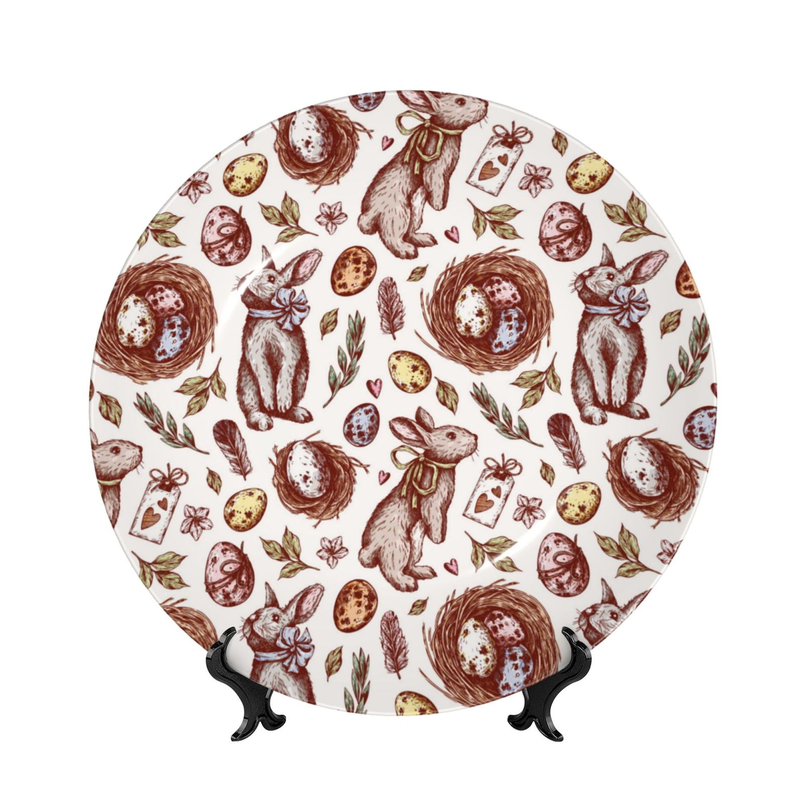 Easygdp Rabbit And Egg Bone China Decorative Plate Ceramic Dinner ...