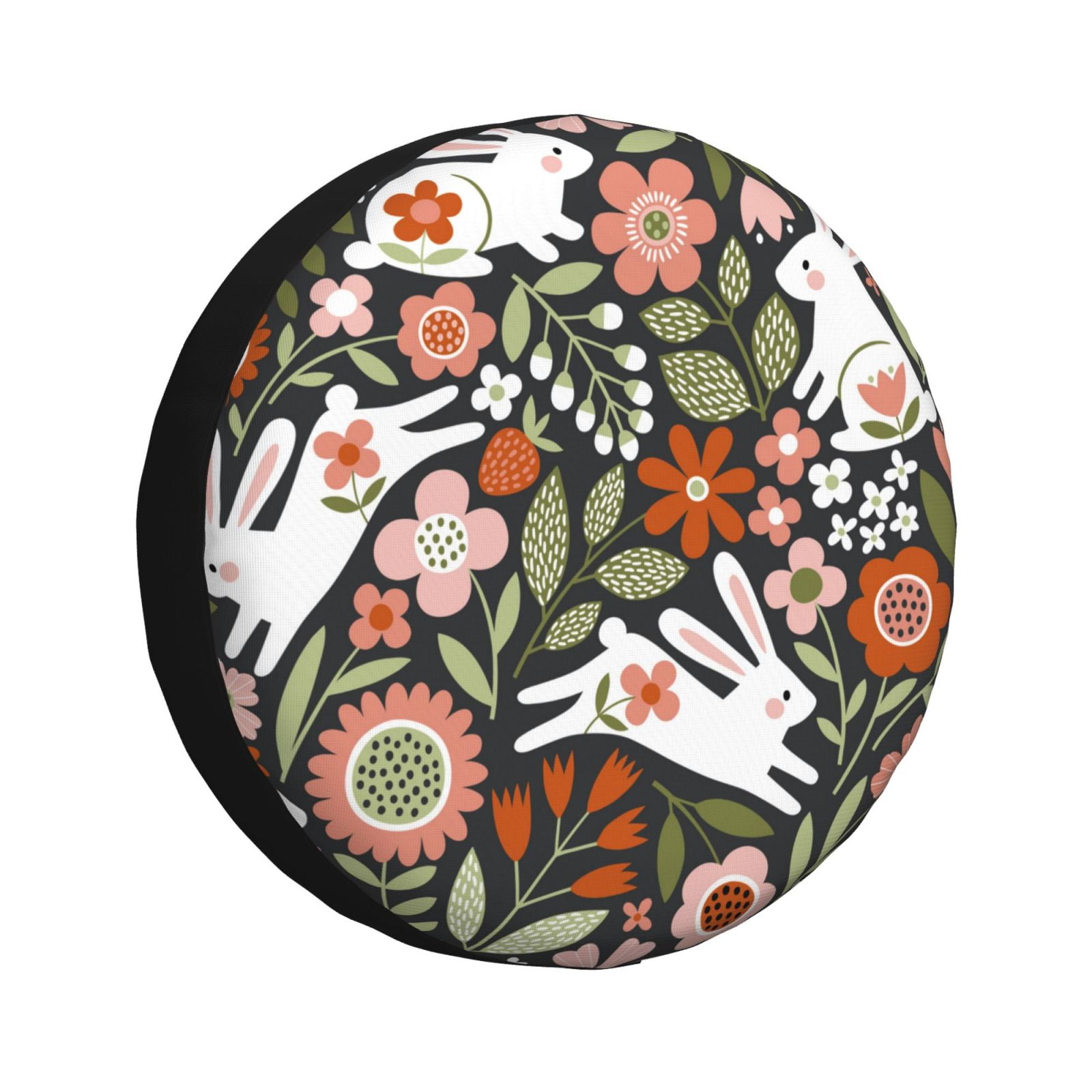 Easygdp Rabbits On Floral Wheel Sun Guard, Spare Tire Cover,Universal ...