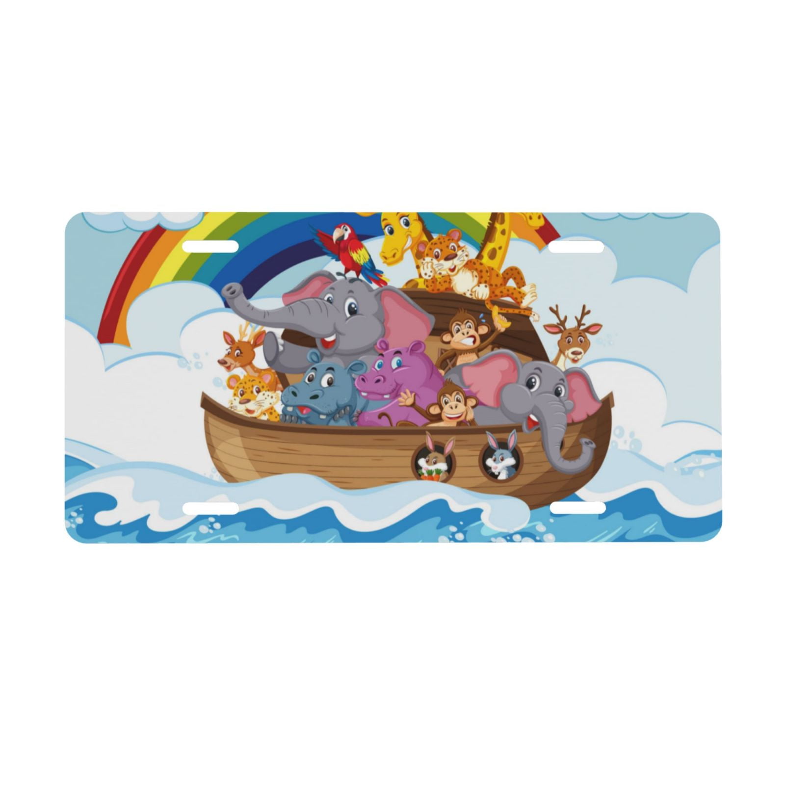 Easygdp Rainbow Animals on Noah's Ark License Plate Car Front License ...