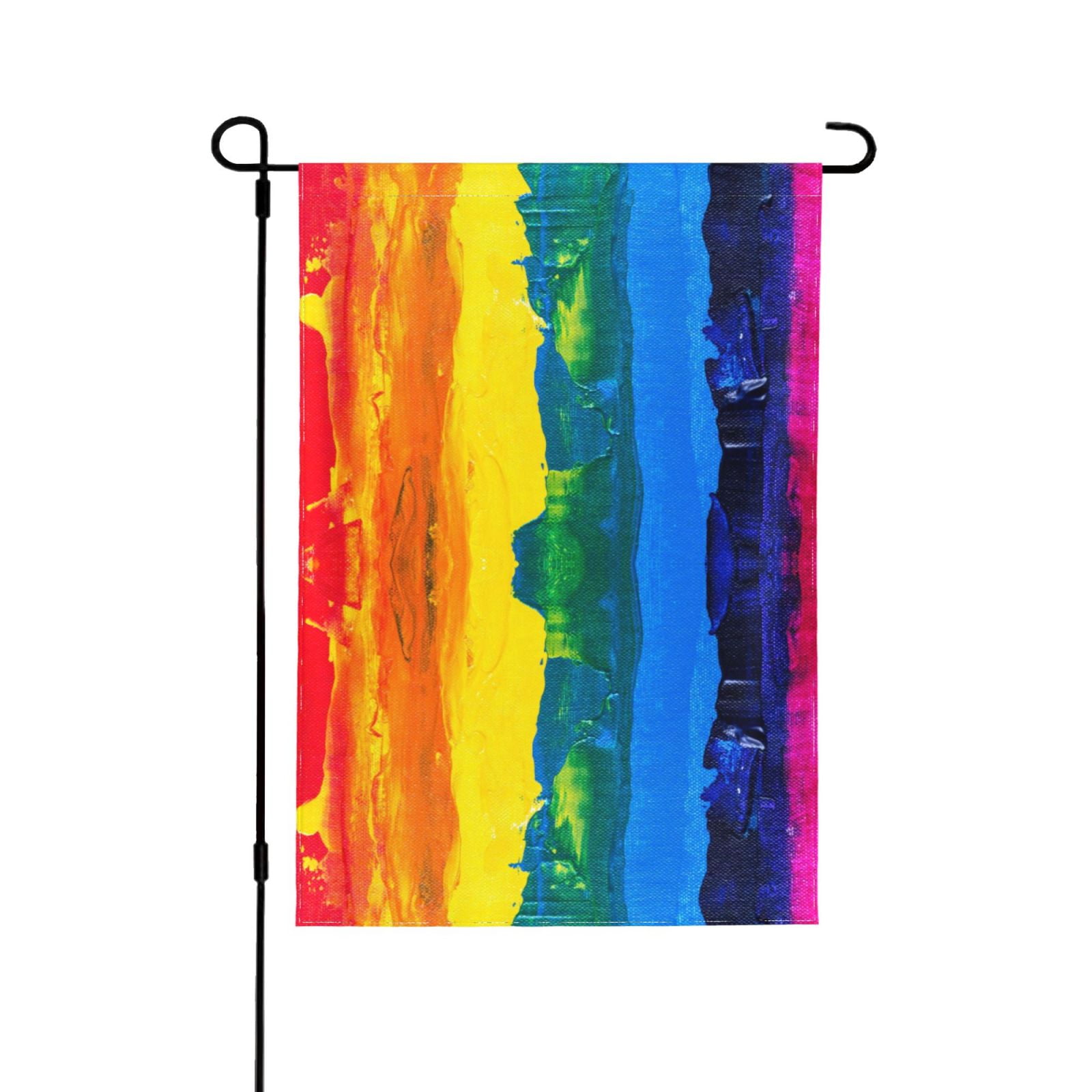 Easygdp Rainbow Colored Garden Flag Yard Flag Welcome Flag, Double ...