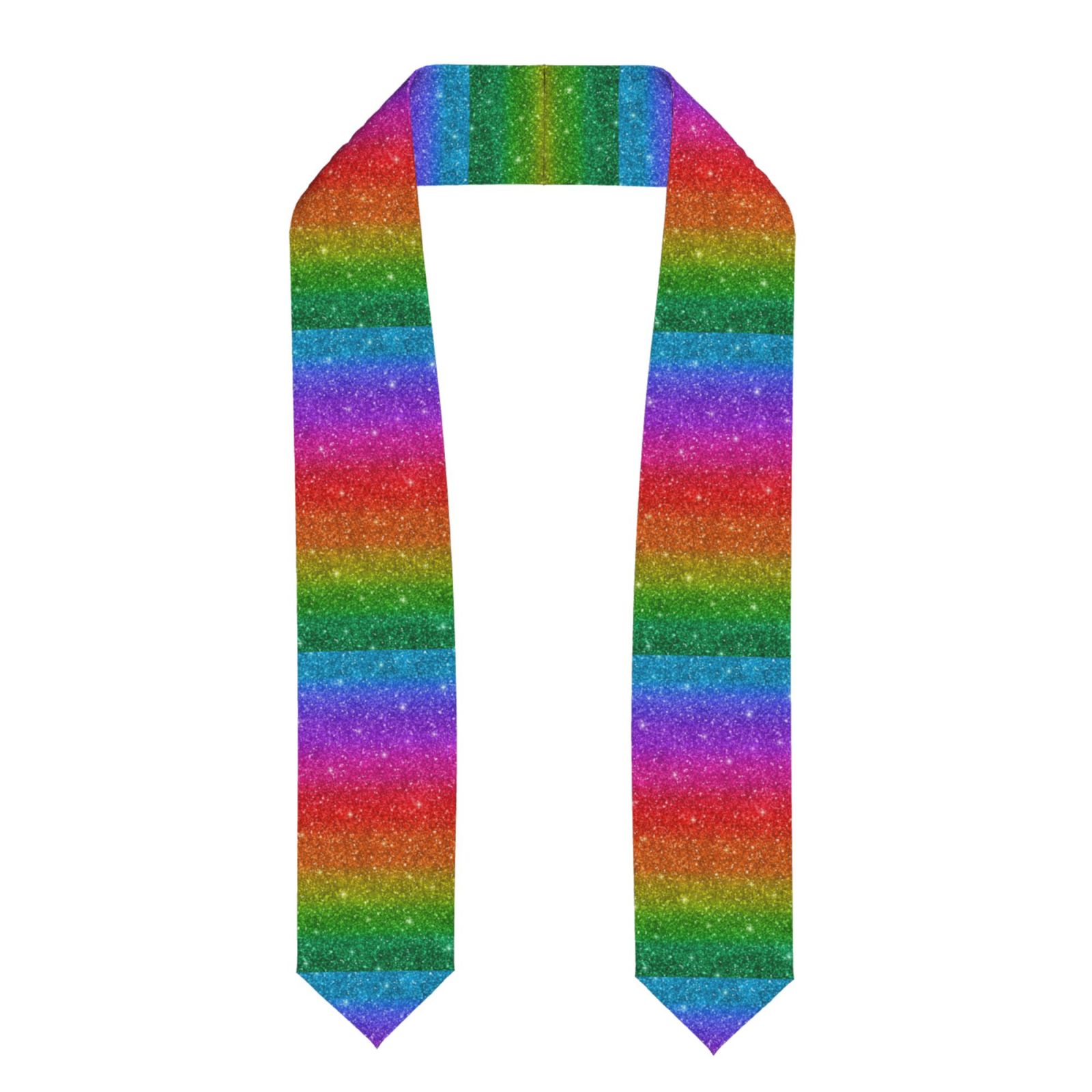 Easygdp Rainbow Glitter Unisex Adult Graduation Stole Shawl 36" Long ...