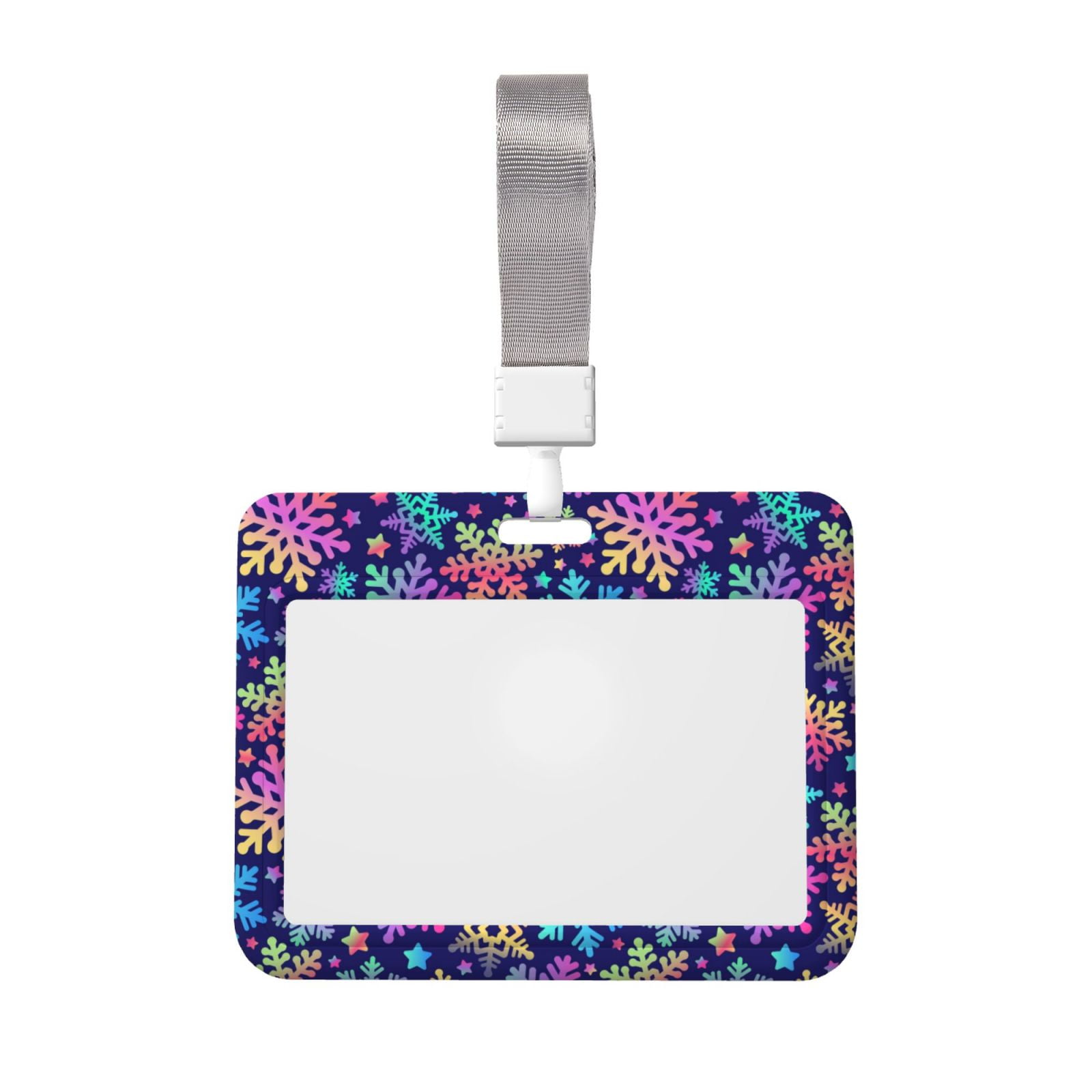 Easygdp Rainbow Snowflakes Card Badge Holder Work Badge Sleeve for ...
