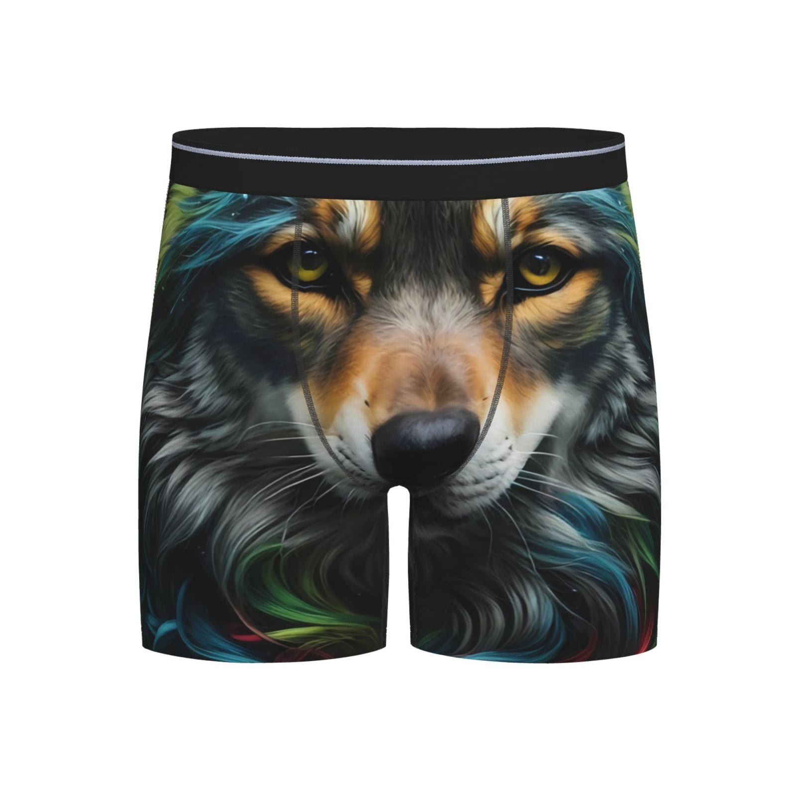 Easygdp Realistic Style Colorful Wolf Men's Boxer Briefs Men’s ...