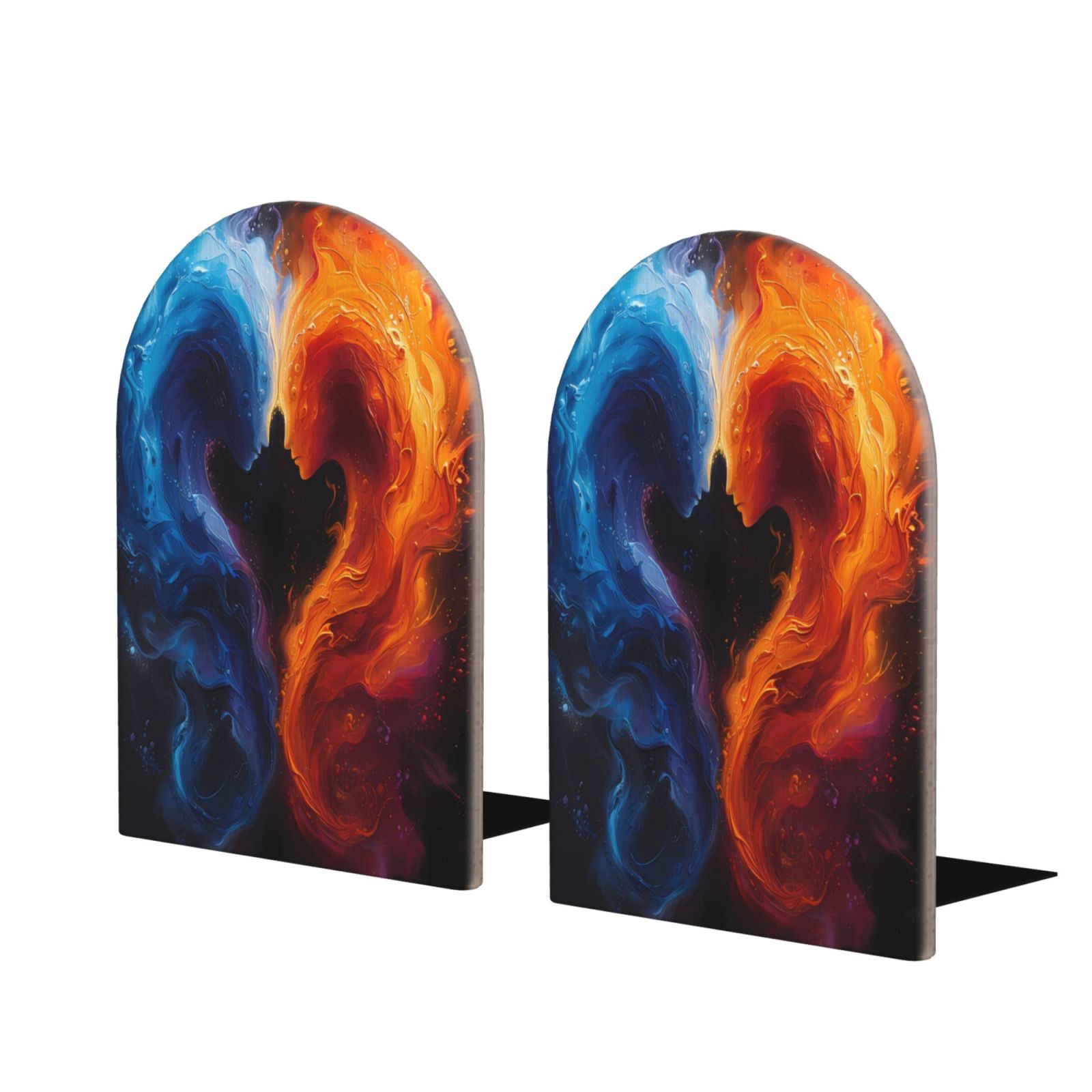 Easygdp Red And Blue Abstract 2 Pcs Bookend Large Capacity Office Book ...