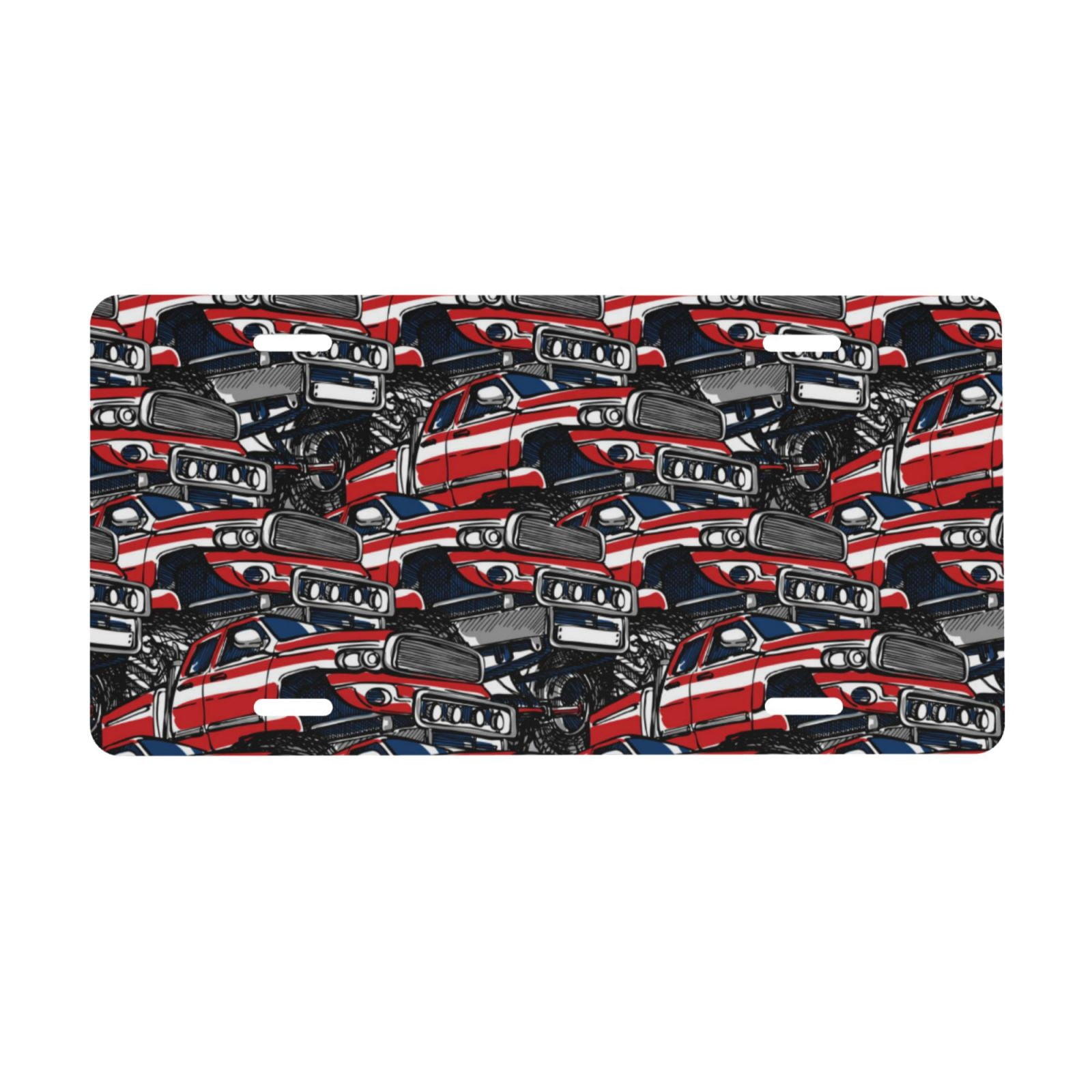 Easygdp Red And Blue Cars License Plate Car Front License Plate Car ...