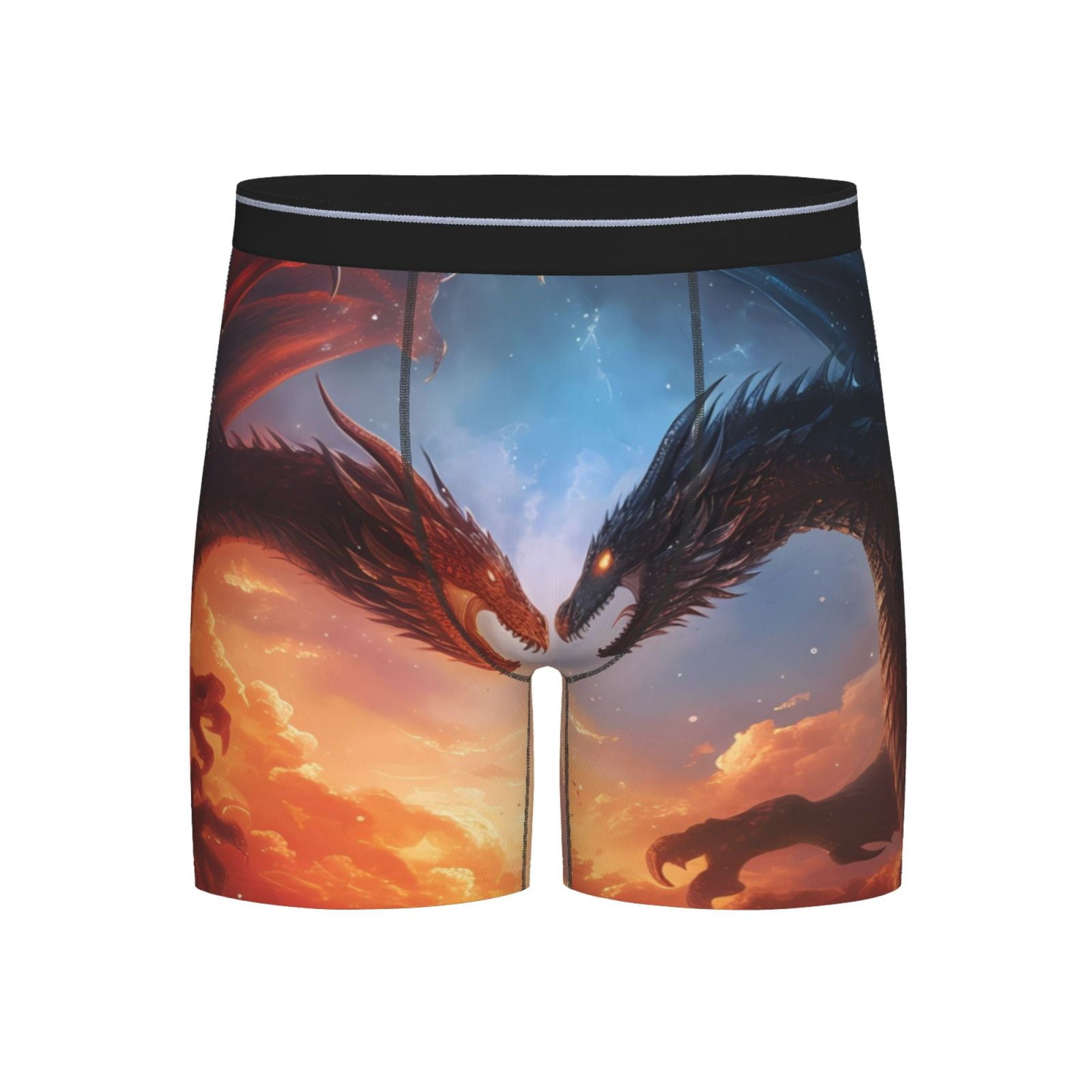 Easygdp Red And Blue Fire Cloud Dragon Men's Boxer Briefs Men’s ...