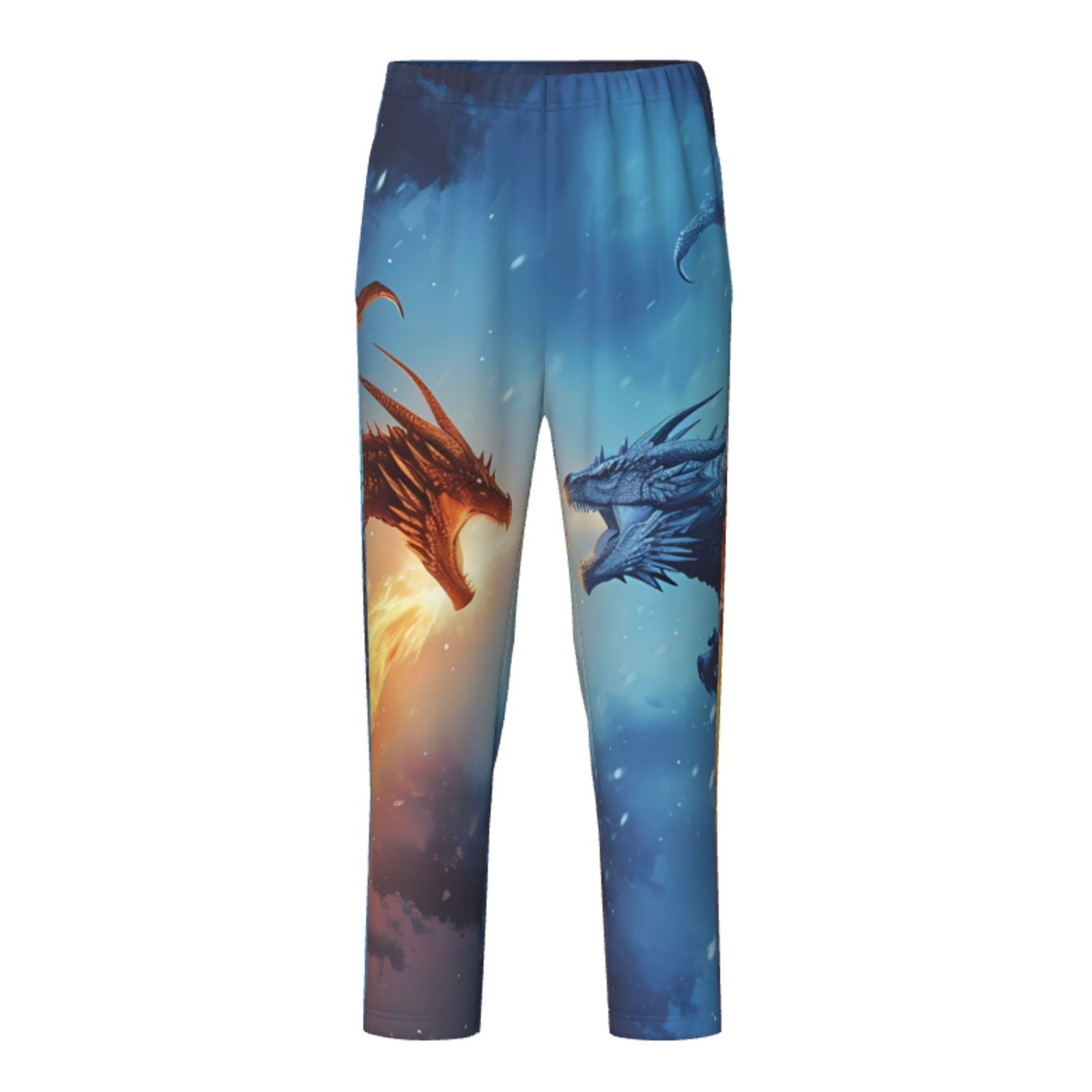 Easygdp Red And Blue Fire Dragon A Boys Girls Pajama Pants Long Sleep ...