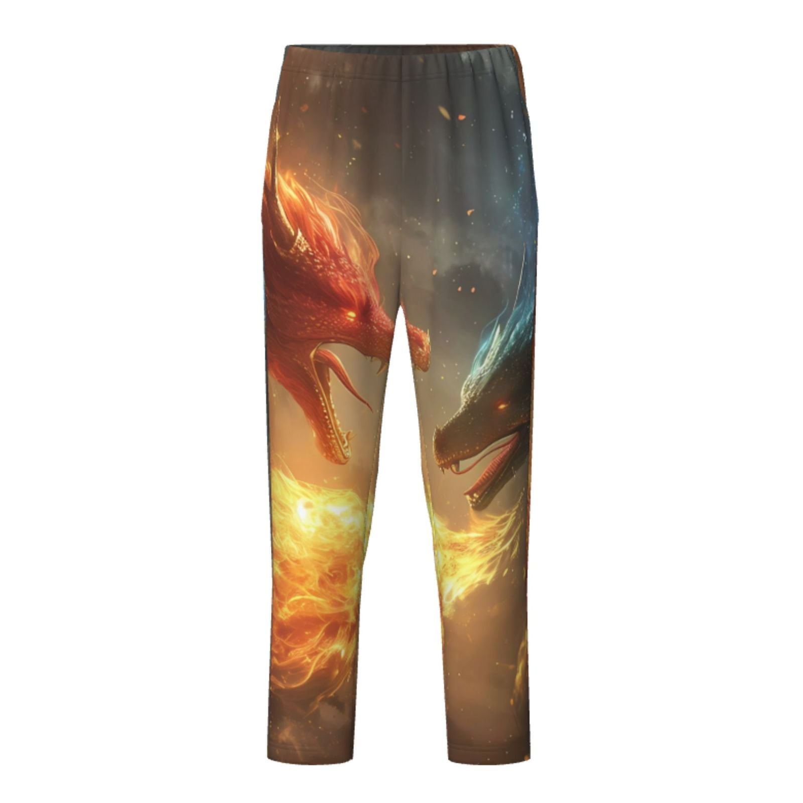 Easygdp Red And Blue Fire Dragon B Boys Girls Pajama Pants Long Sleep ...
