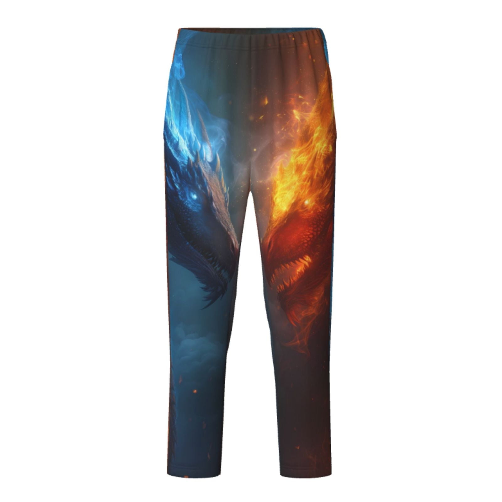 Easygdp Red And Blue Fire Dragon E Boys Girls Pajama Pants Long Sleep ...