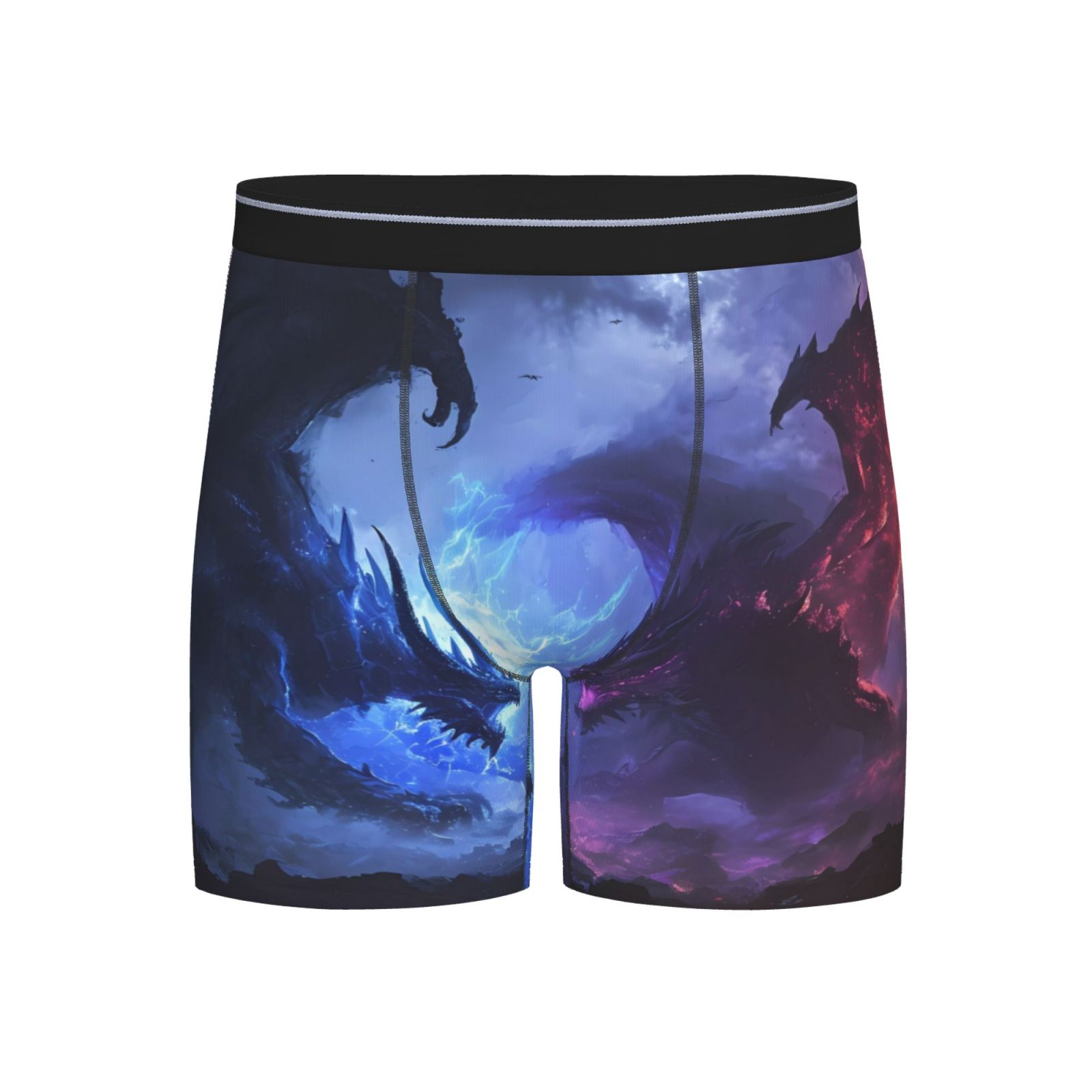 Easygdp Red And Blue Fire Dragon Men's Boxer Briefs Men’s Underwear ...