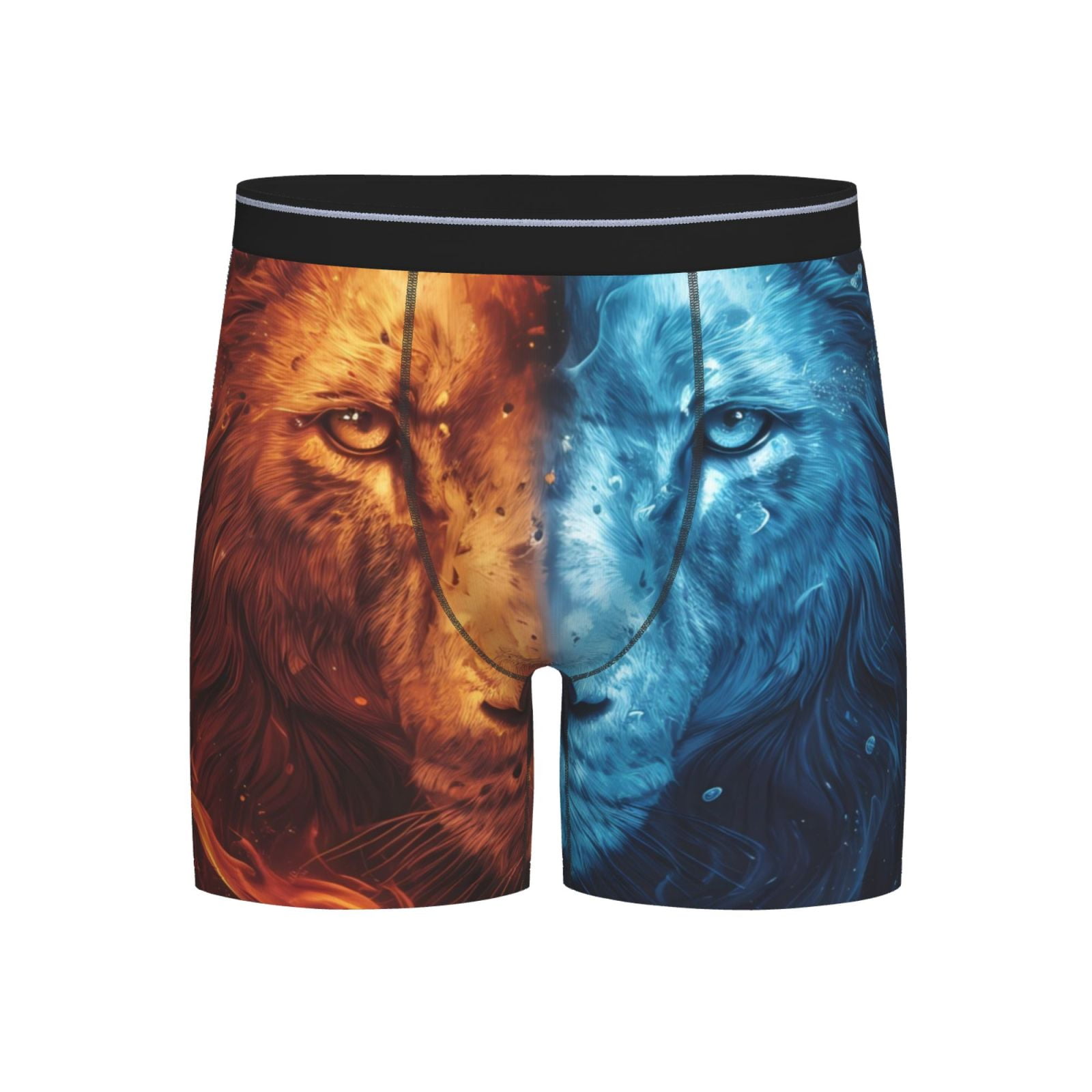 Easygdp Red And Blue Fire Lion Men's Boxer Briefs Men’s Underwear Boxer ...