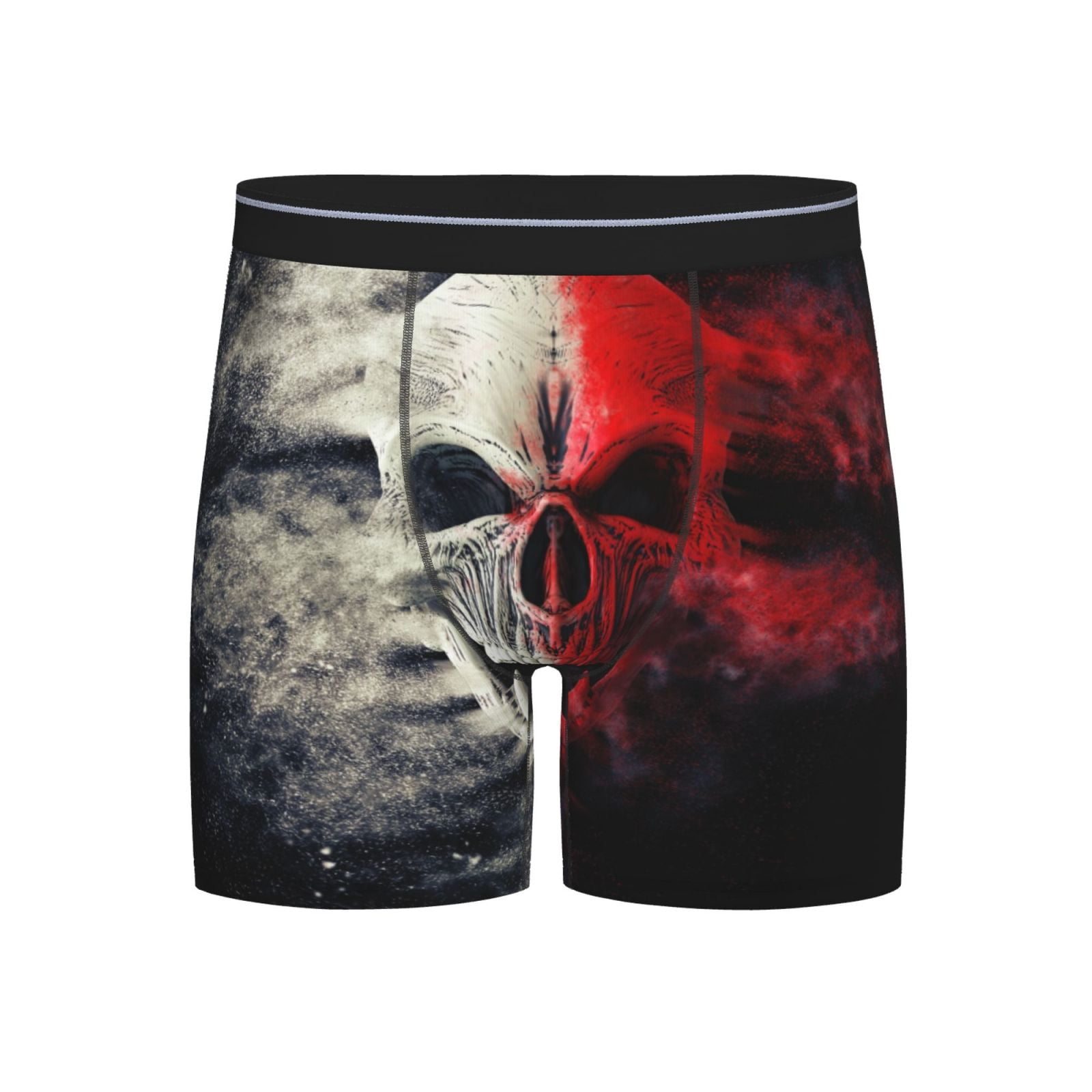 Easygdp Red And White Screaming Demon Skull Men's Boxer Briefs Men’s ...