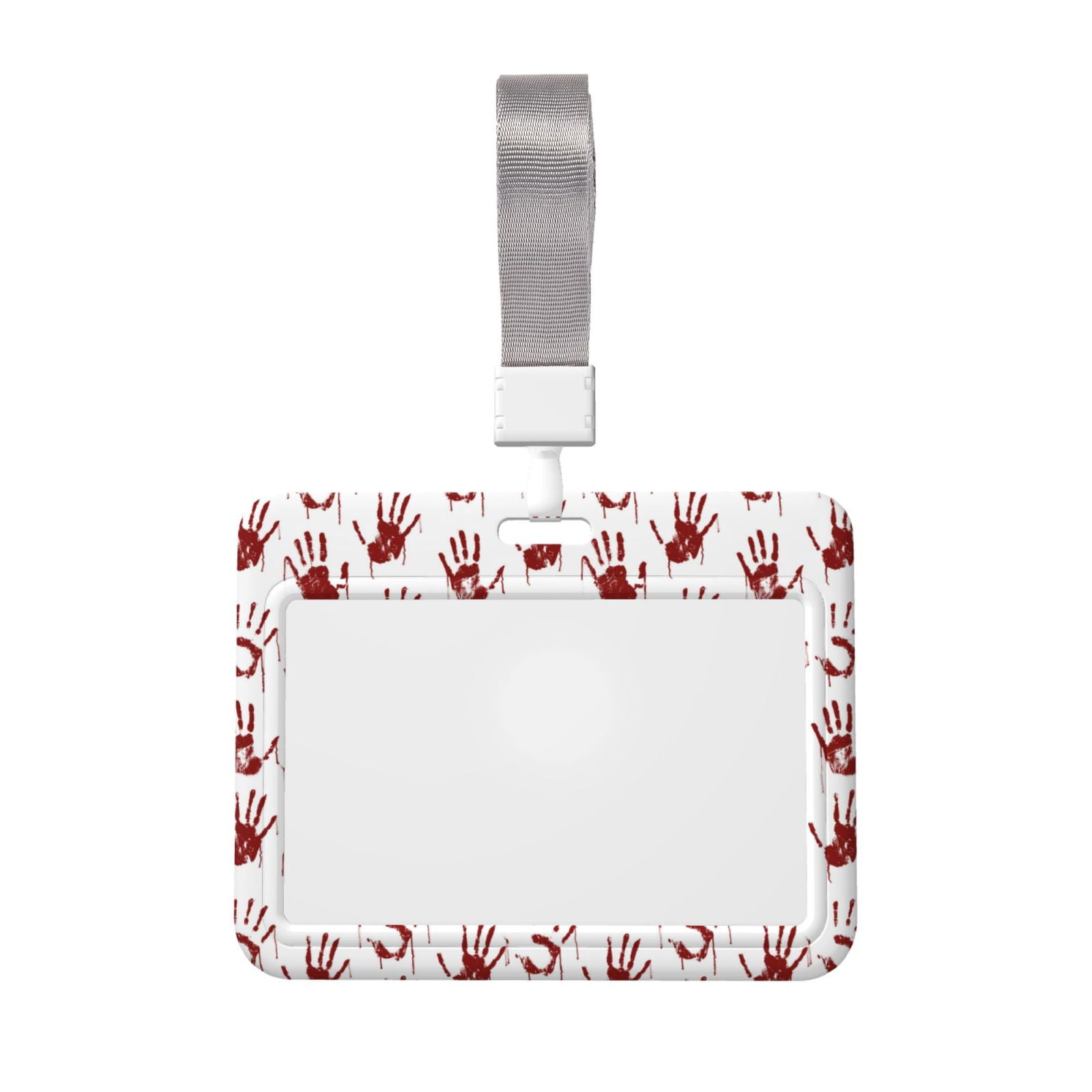 Easygdp Red Bloody Scary Hands2 Card Badge Holder Work Badge Sleeve for ...