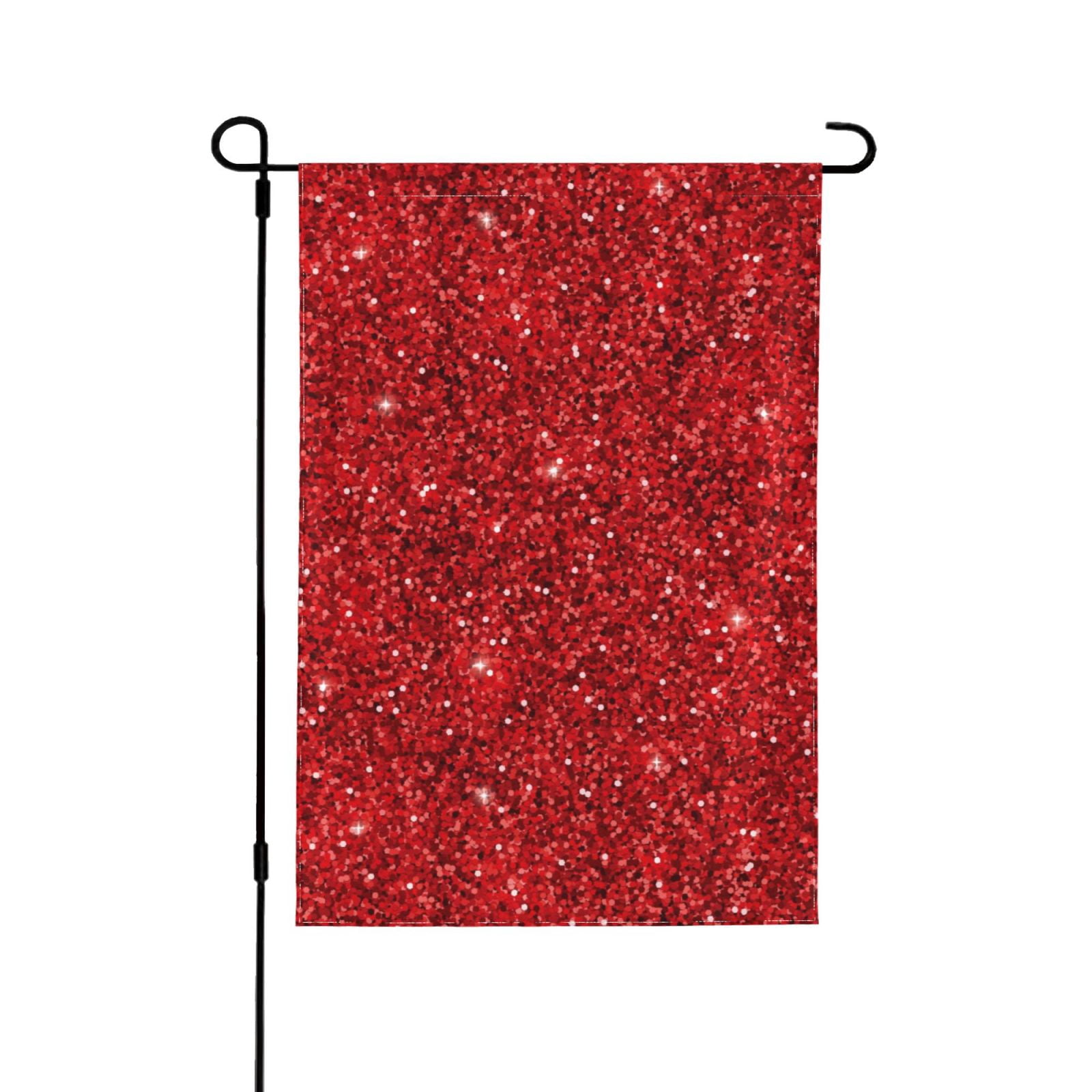 Easygdp Red Glitter Garden Flag Yard Flag Welcome Flag, Double-Sided ...