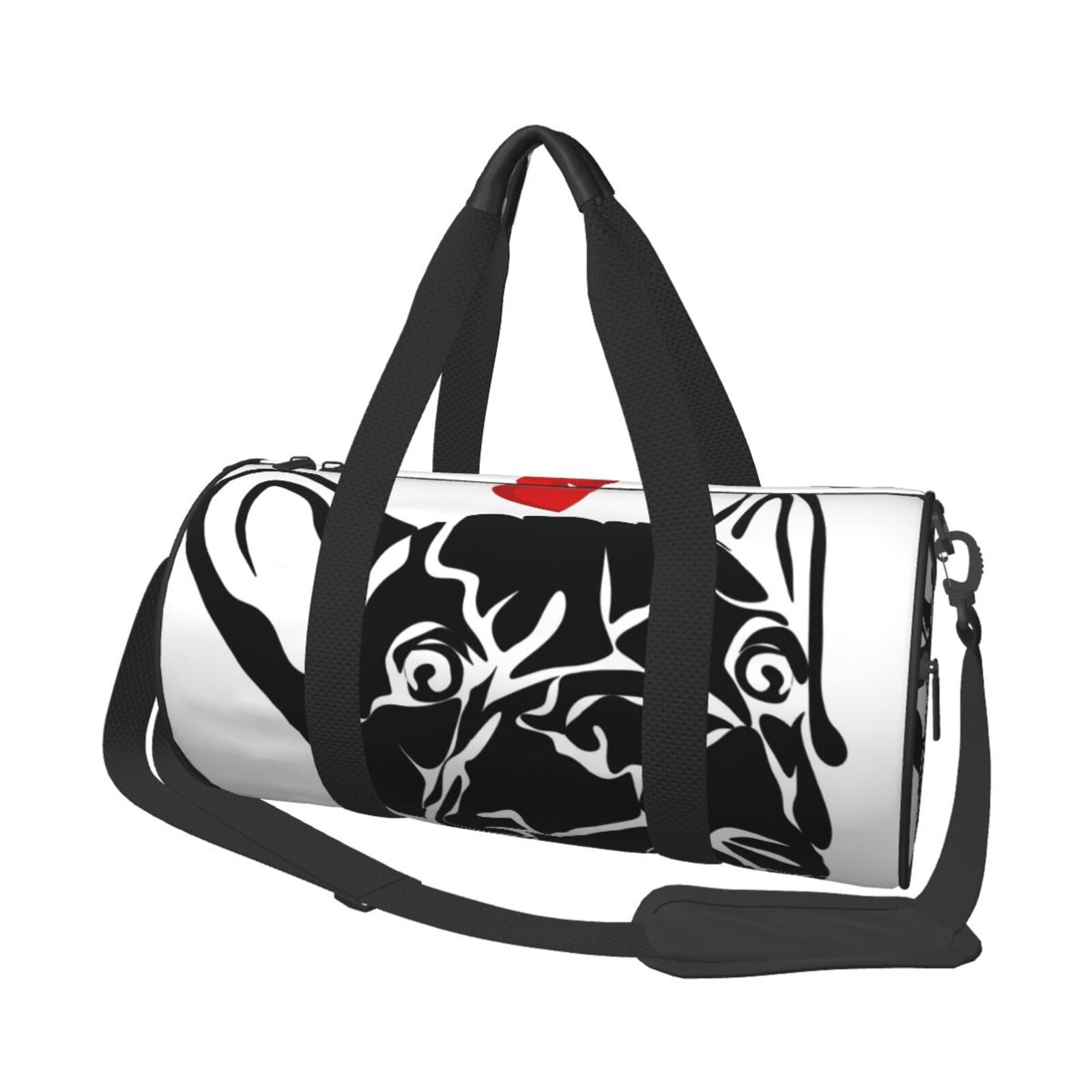 Easygdp Red Heart And Puppy Of Bulldog Travel Duffle Bag,Carry on Bag ...
