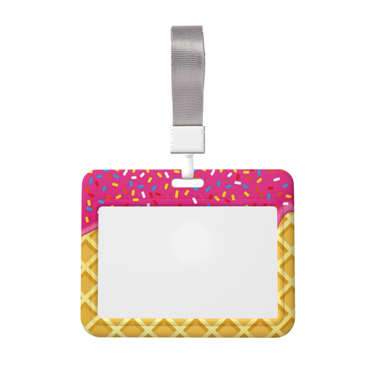 Easygdp Red Ice Cream Card Badge Holder Work Badge Sleeve for Office ...