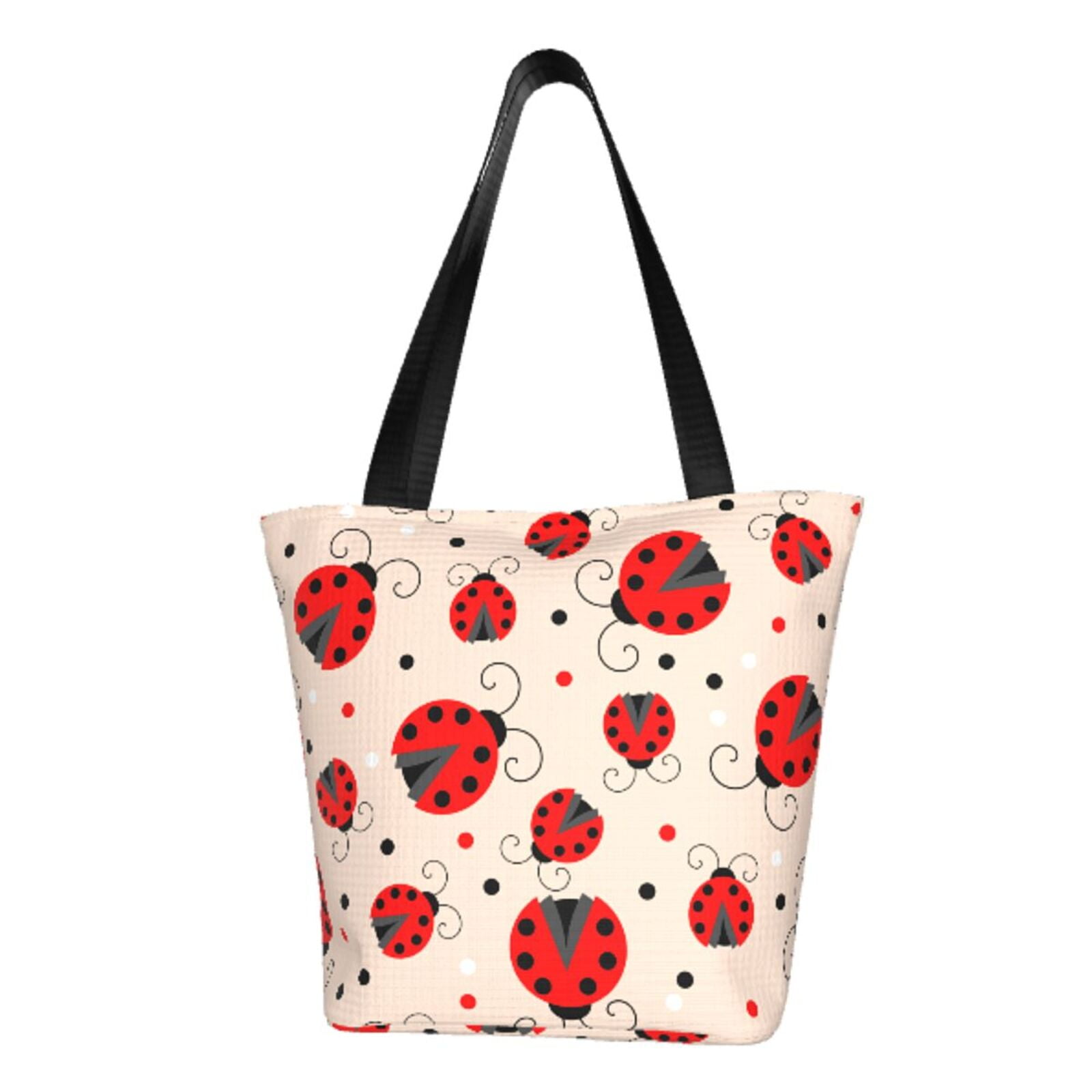 Easygdp Red Ladybug Stylish Canvas Handbag Shoulder Tote Bag, Shopping ...