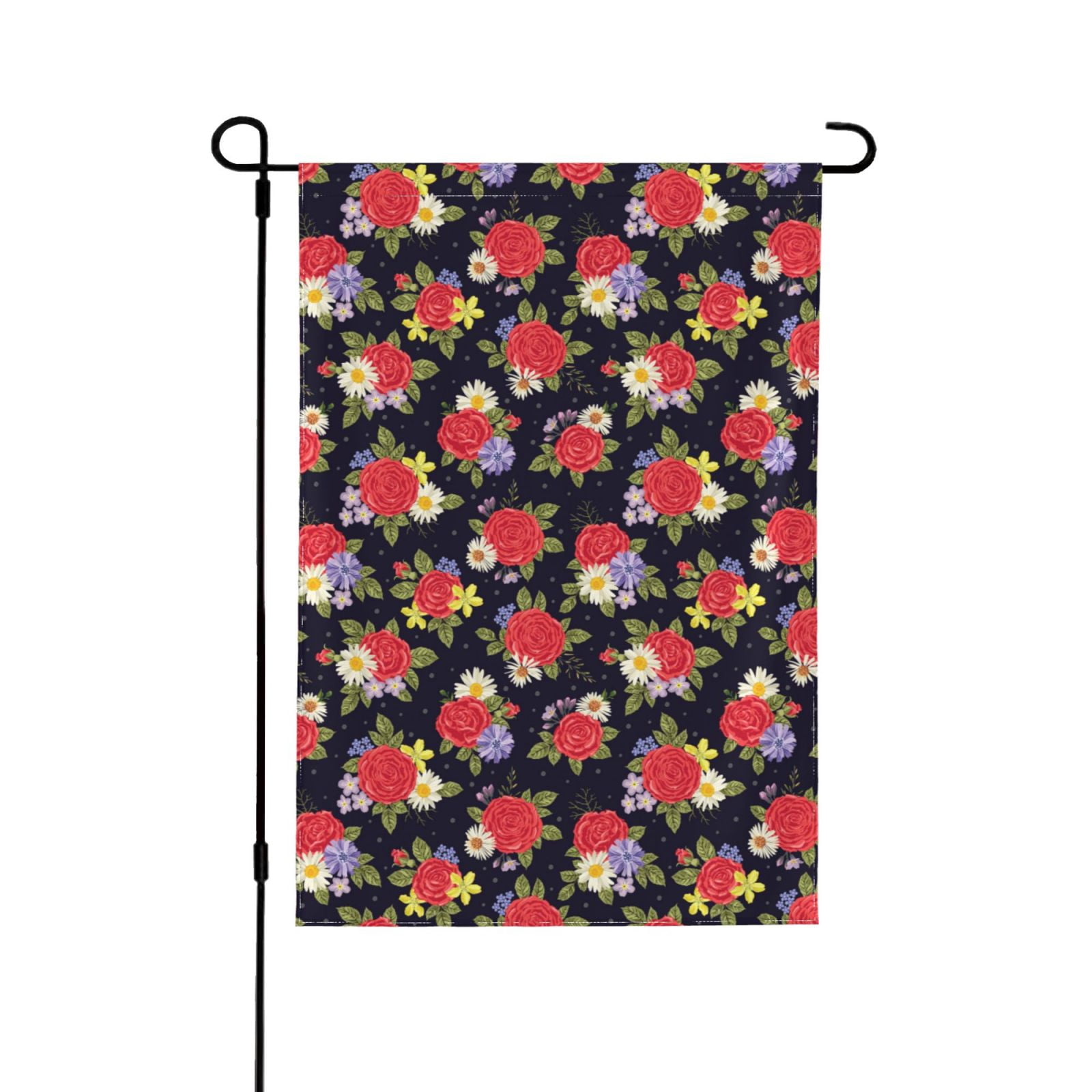 Easygdp Red Rose Flower Garden Flag Yard Flag Welcome Flag, Double ...