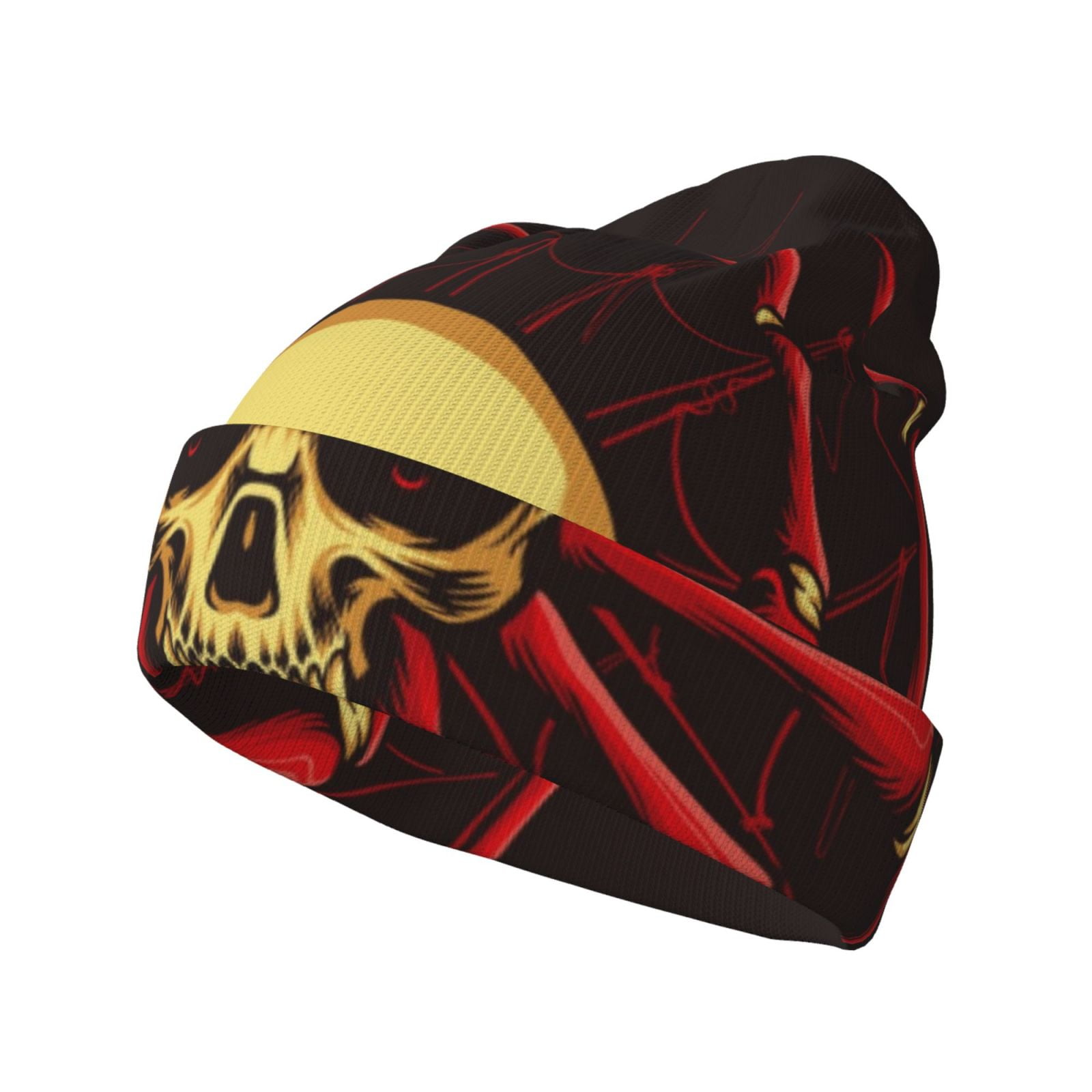 Easygdp Red Skull Spider Winter Beanie for Men Women Beanie Knit Hat ...