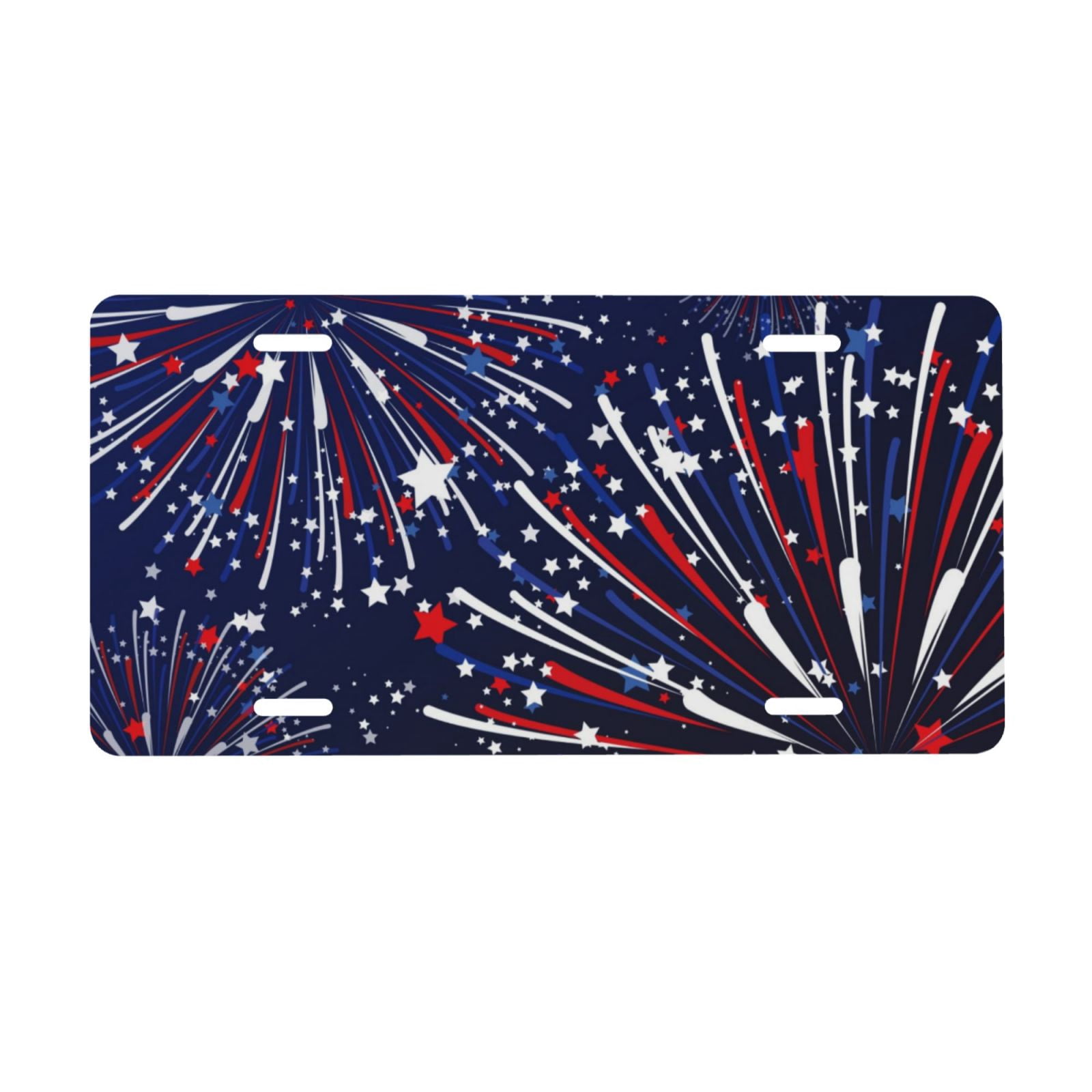 Easygdp Red White Blue Fireworks 1 License Plate Car Front License ...