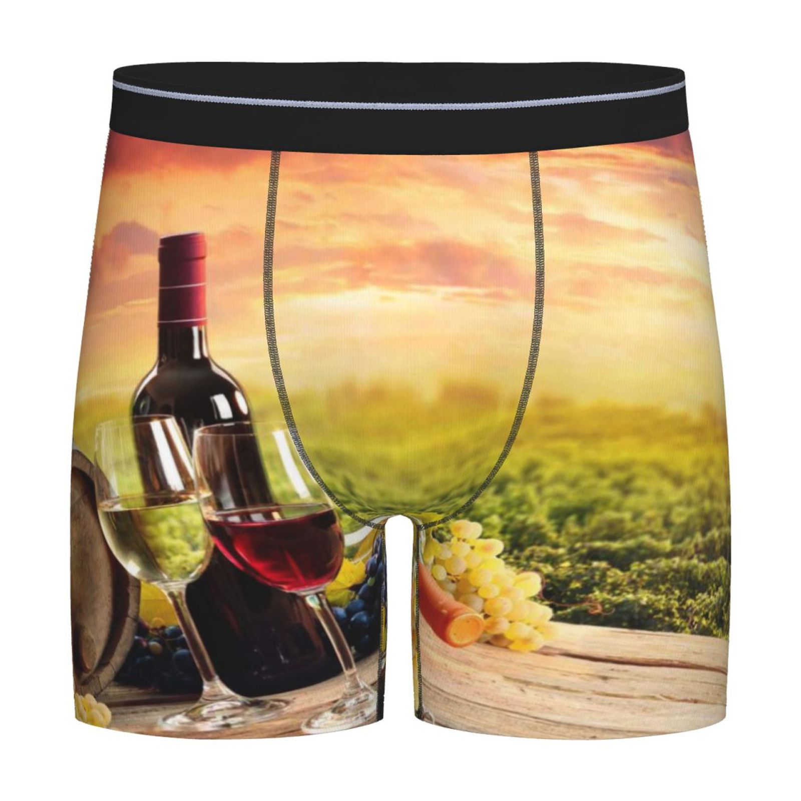 Easygdp Red Wine Glasses Men's Boxer Briefs Men’s Underwear Boxer ...
