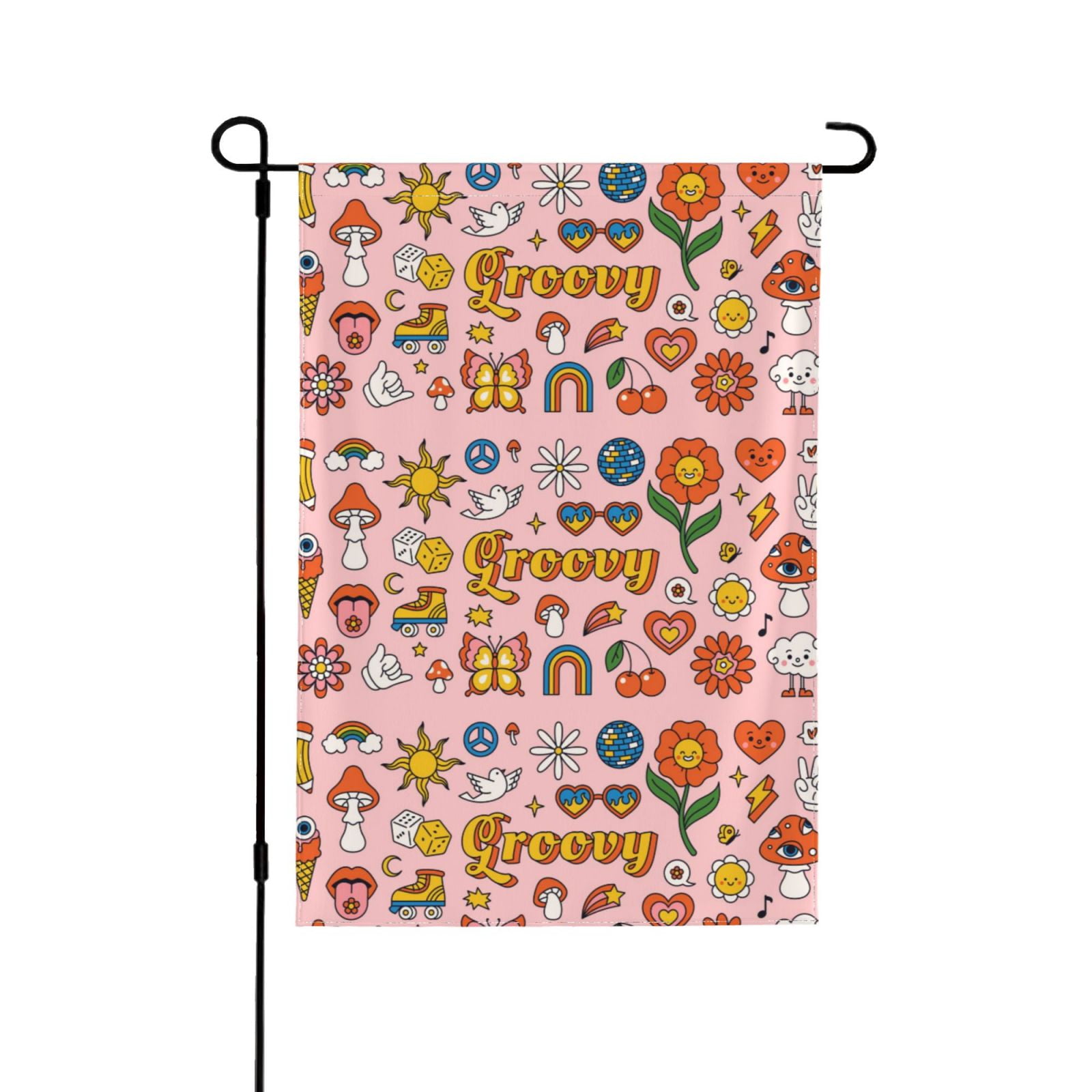 Easygdp Retro 70s Hippie Garden Flag Yard Flag Welcome Flag, Double ...
