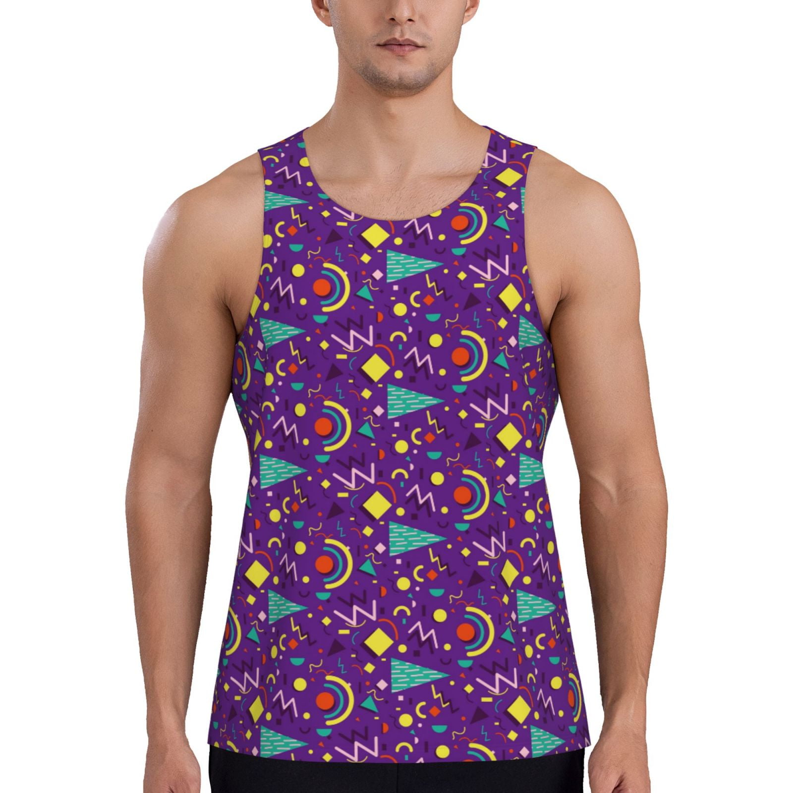 Easygdp Retro 80s Style Men's Tank Top, Sleeveless Muscle T Shirts ...