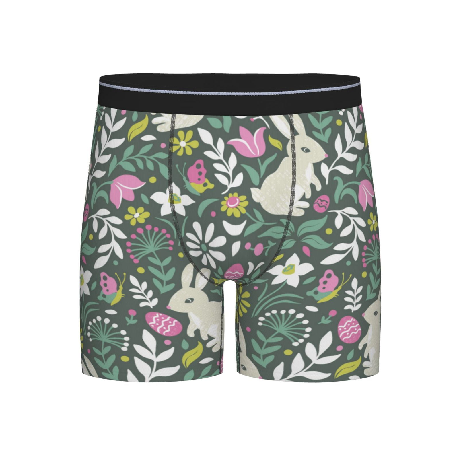 Easygdp Retro Bunny Floral Men's Boxer Briefs Men’s Underwear Boxer ...