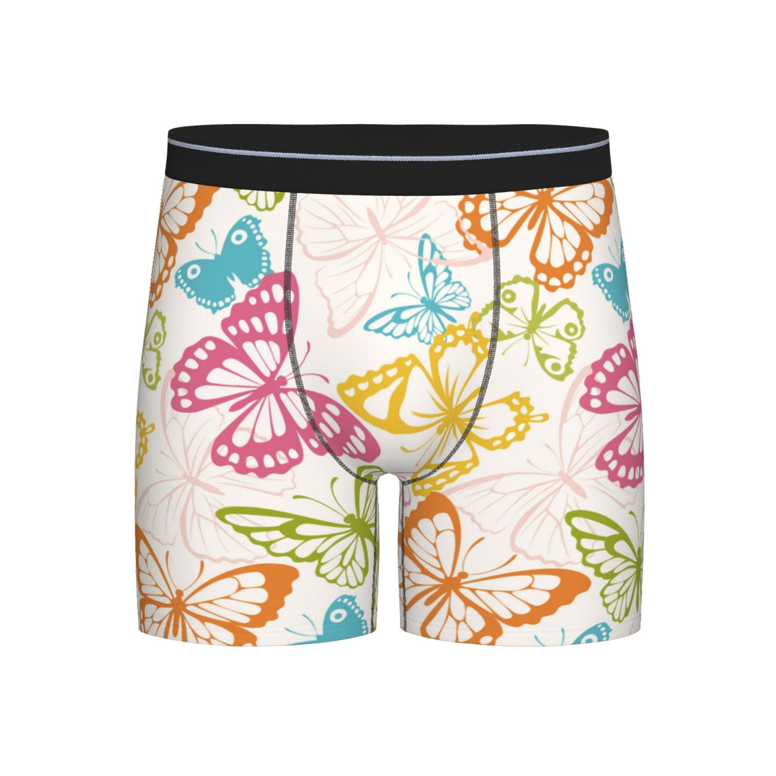 Easygdp Retro Colorful Butterfly Men's Boxer Briefs Men’s Underwear ...