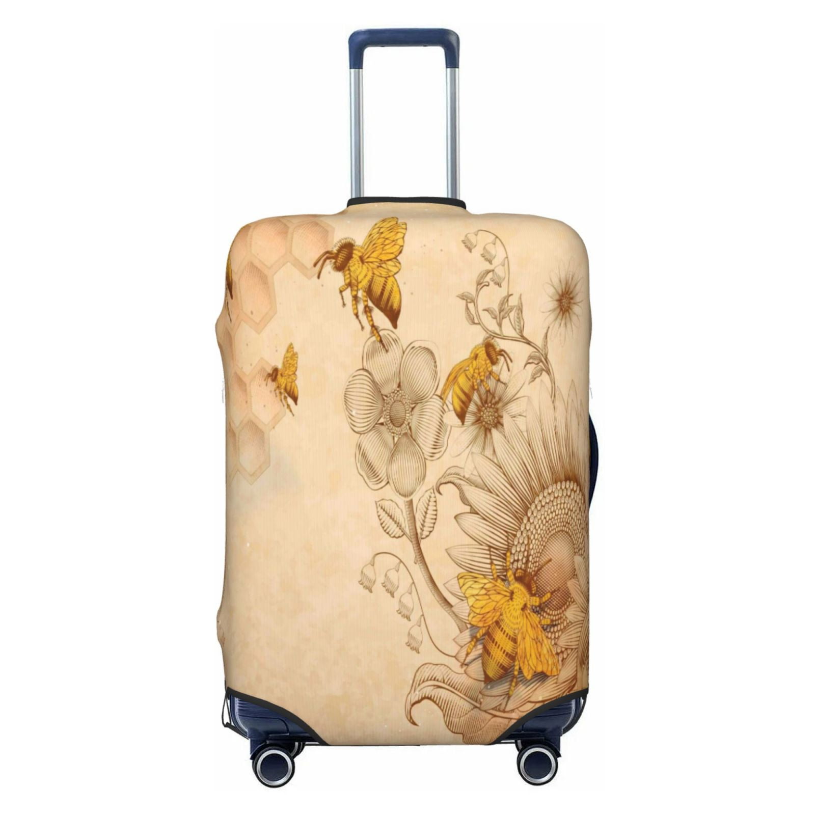 Easygdp Retro Hand Drawn Honey Bees And Sunflowers Print Elastic and ...