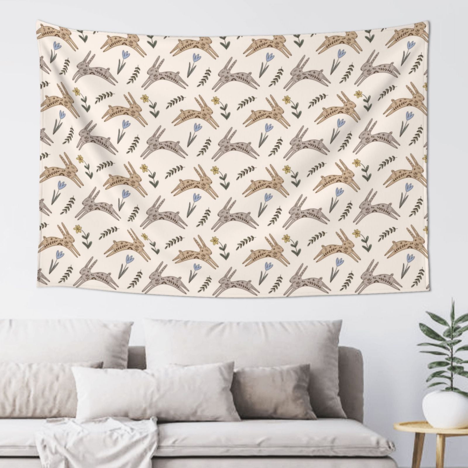 Easygdp Retro Rabbit Tapestry Wall Hanging, Wall Tapestries for Bedroom ...