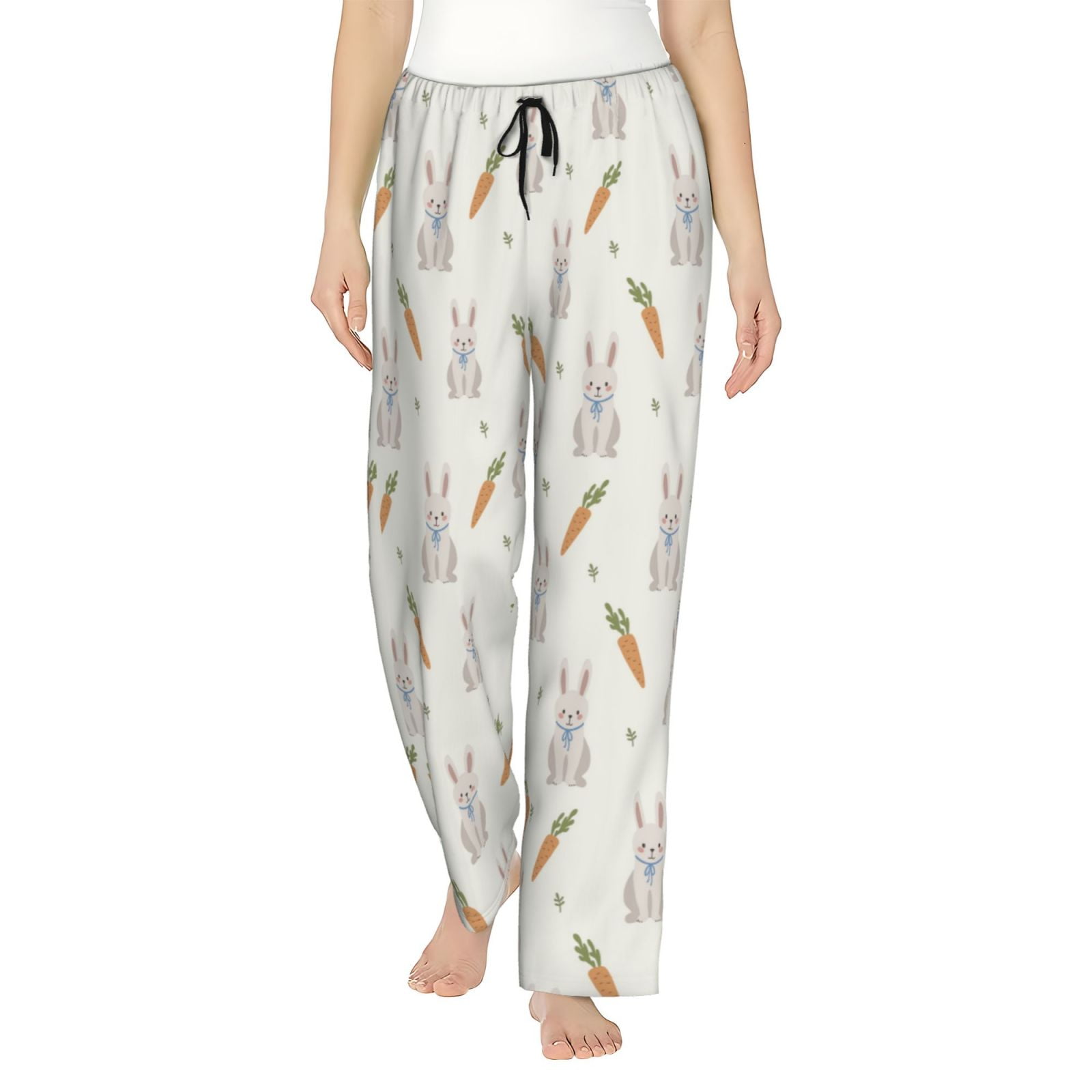 Easygdp Retro Rabbit Women's Drawstring Pajama Pants | Lounge Joggers ...