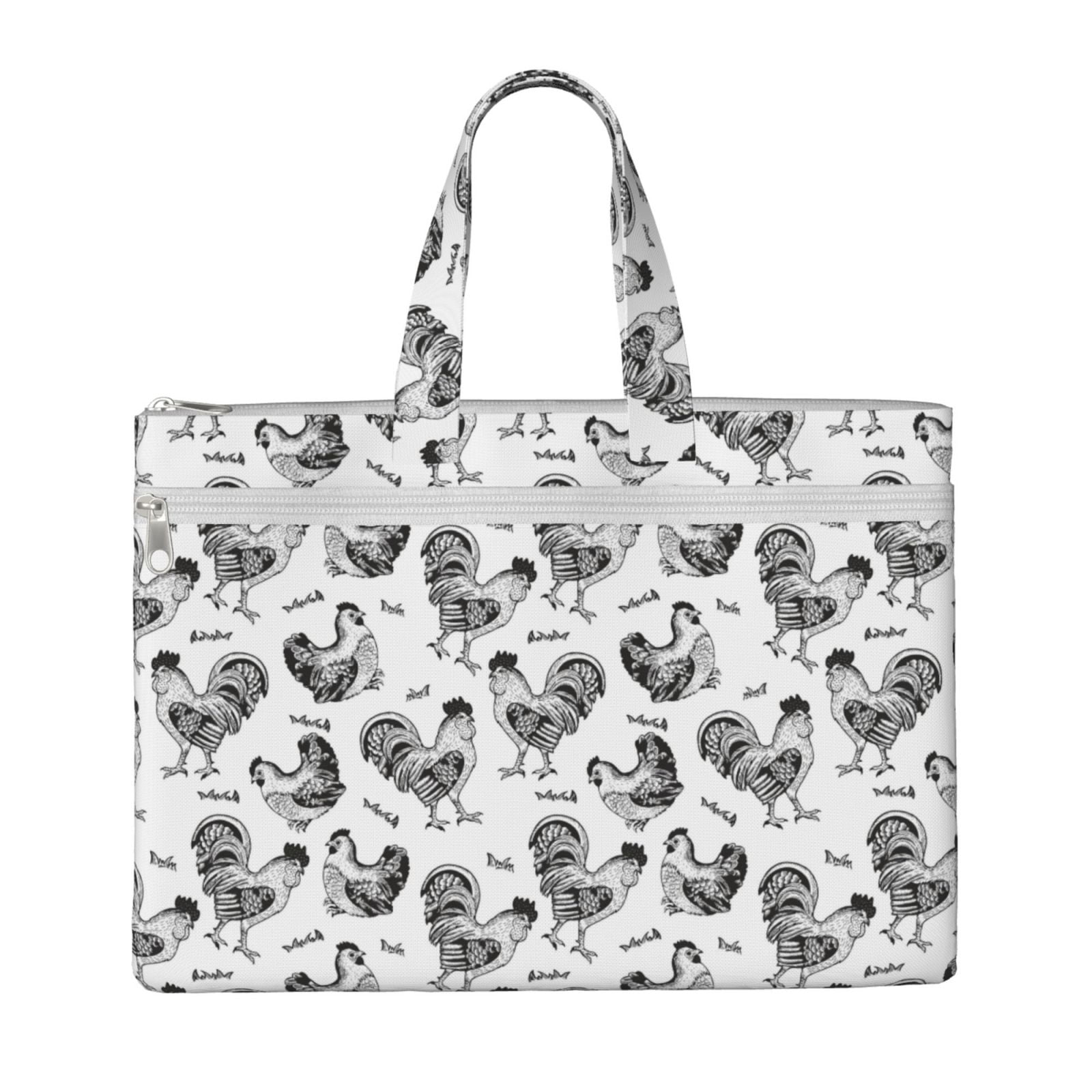 Easygdp Retro Rooster Canvas Document Bag File Bag Handle Business ...