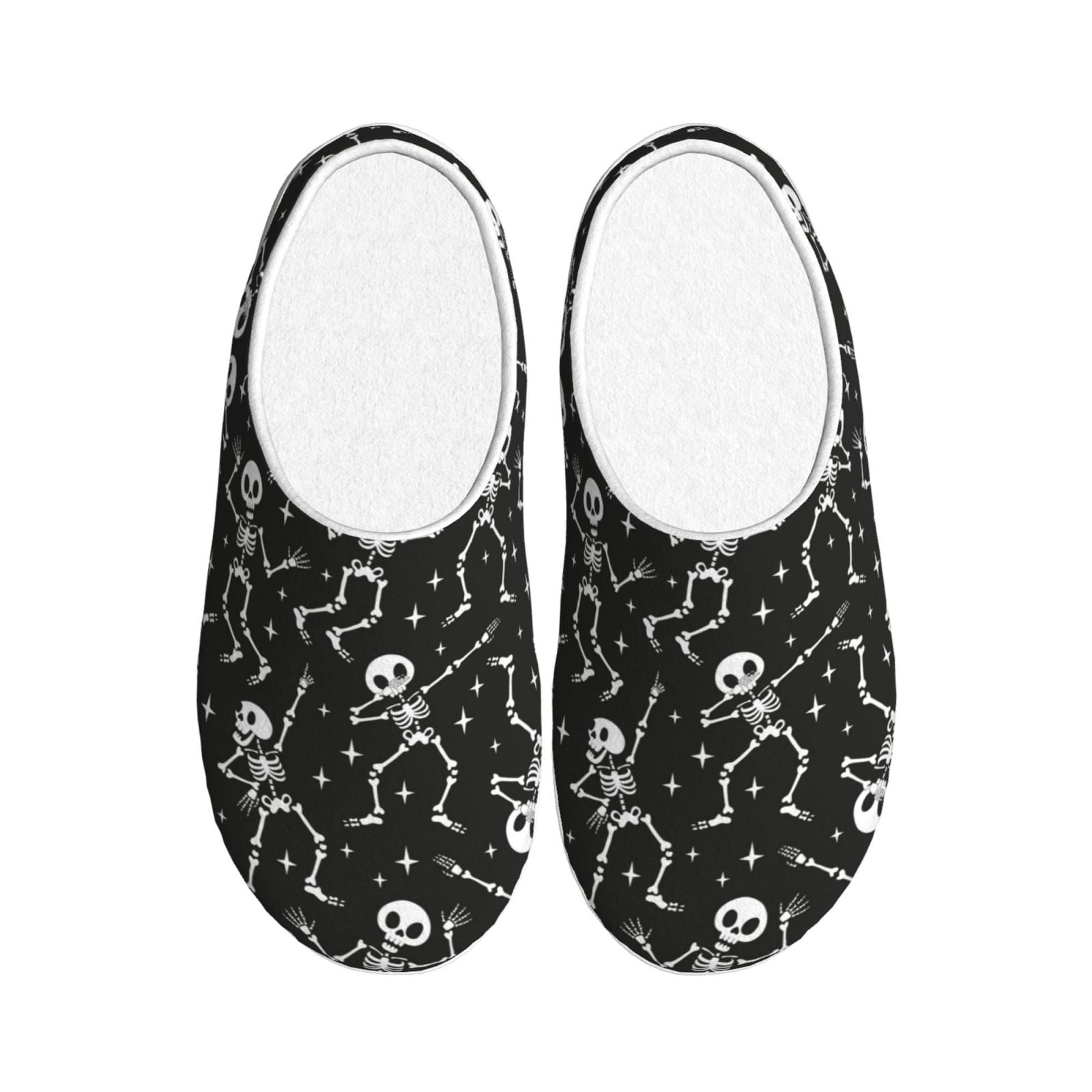 Easygdp Retro Skeleton Dancing On Halloween Party Slippers for Women ...