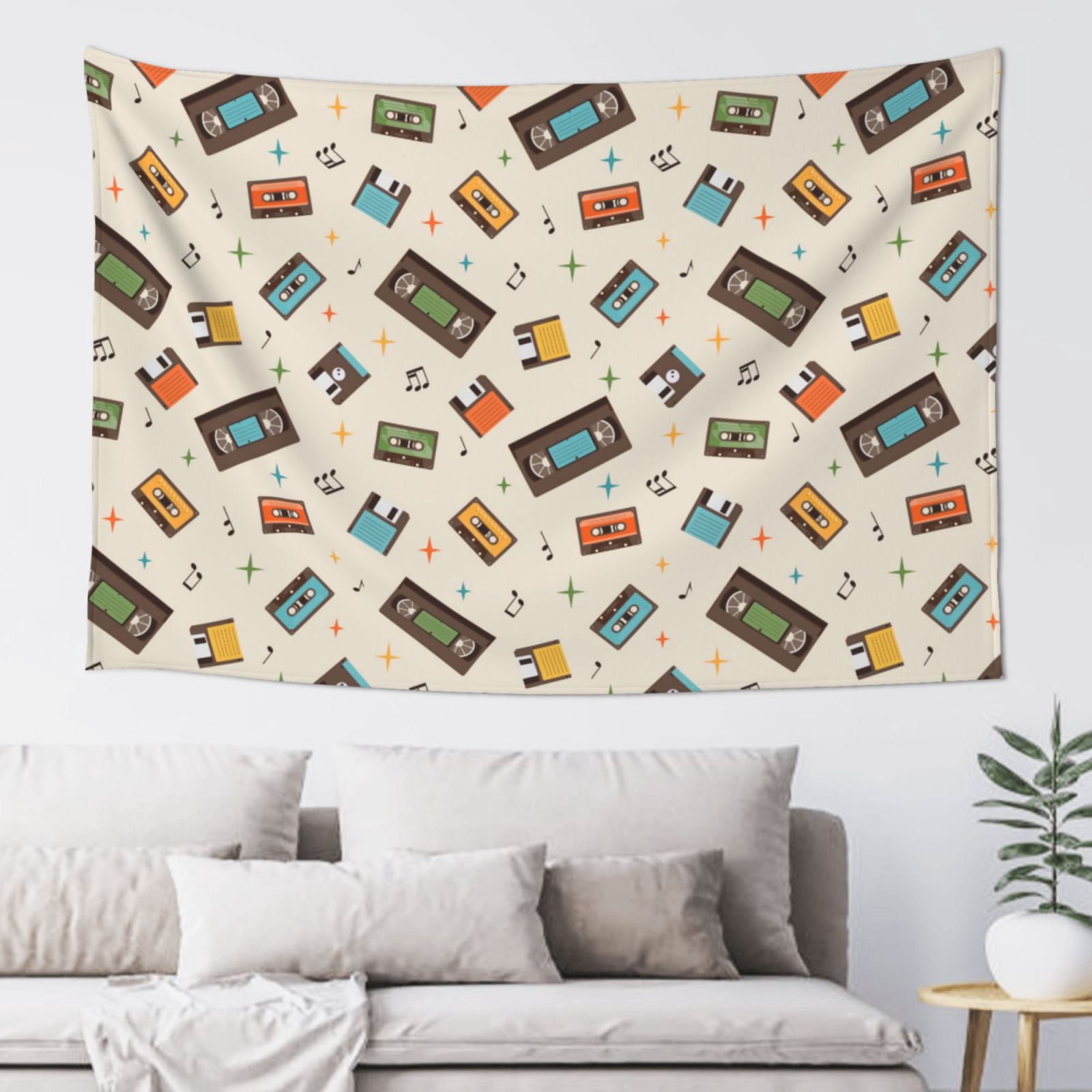 Easygdp Retro Vintage Tape Tapestry Wall Hanging, Wall Tapestries for ...