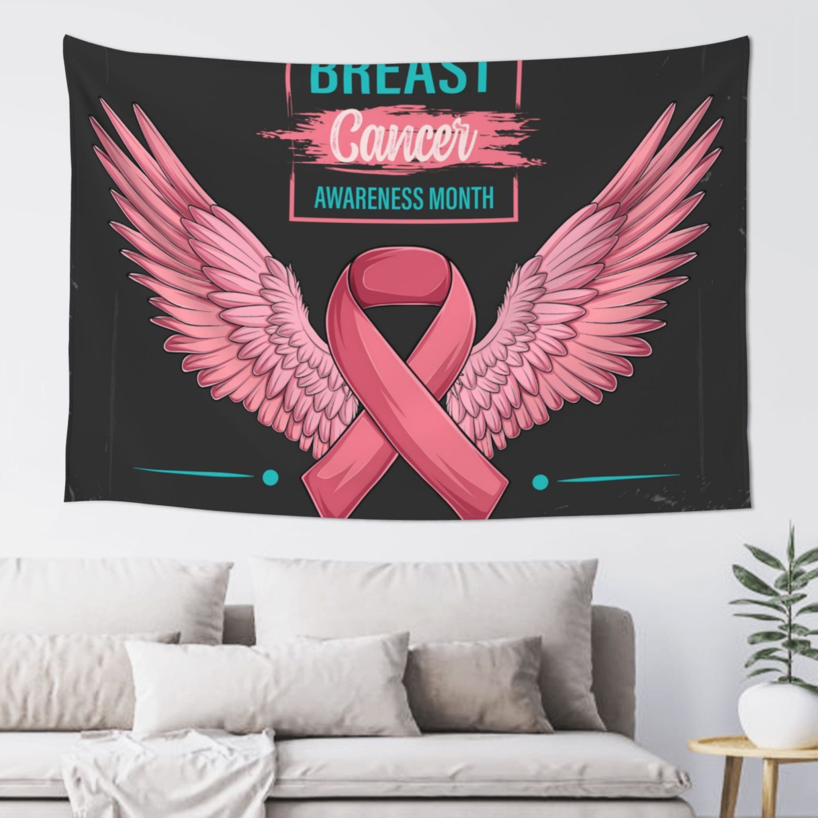 Easygdp Ribbon With Angel Wings Tapestry Wall Hanging, Wall Tapestries ...