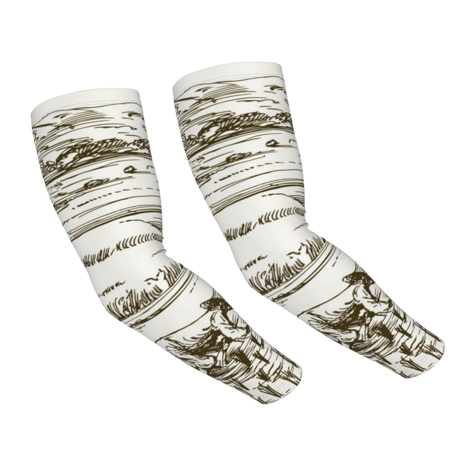 Easygdp Rice Harvest Adult Ice Silk Sunscreen Arm Cover with Thumbhole ...